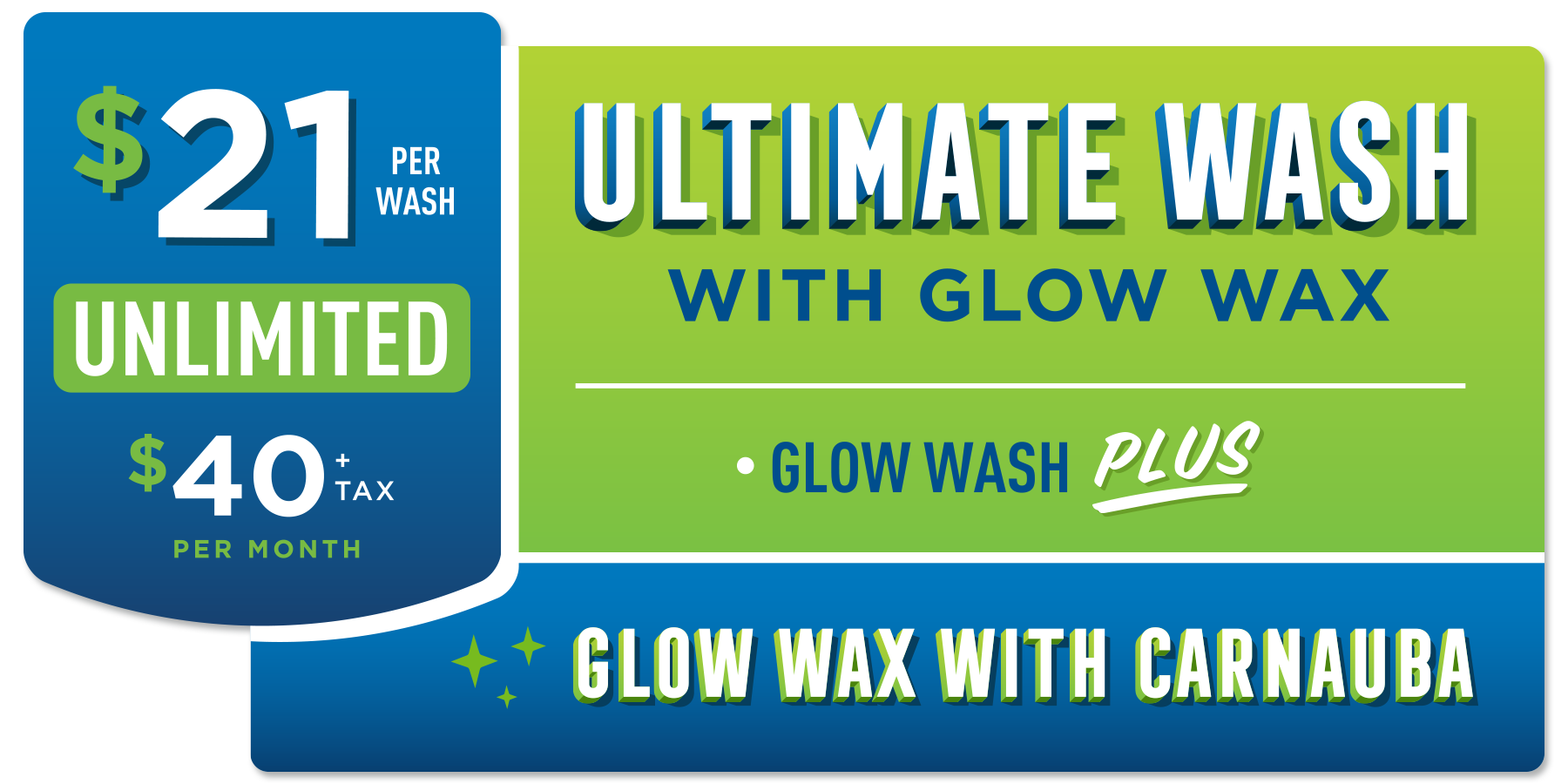 Glow Wash Menu — Glow Express Car Wash