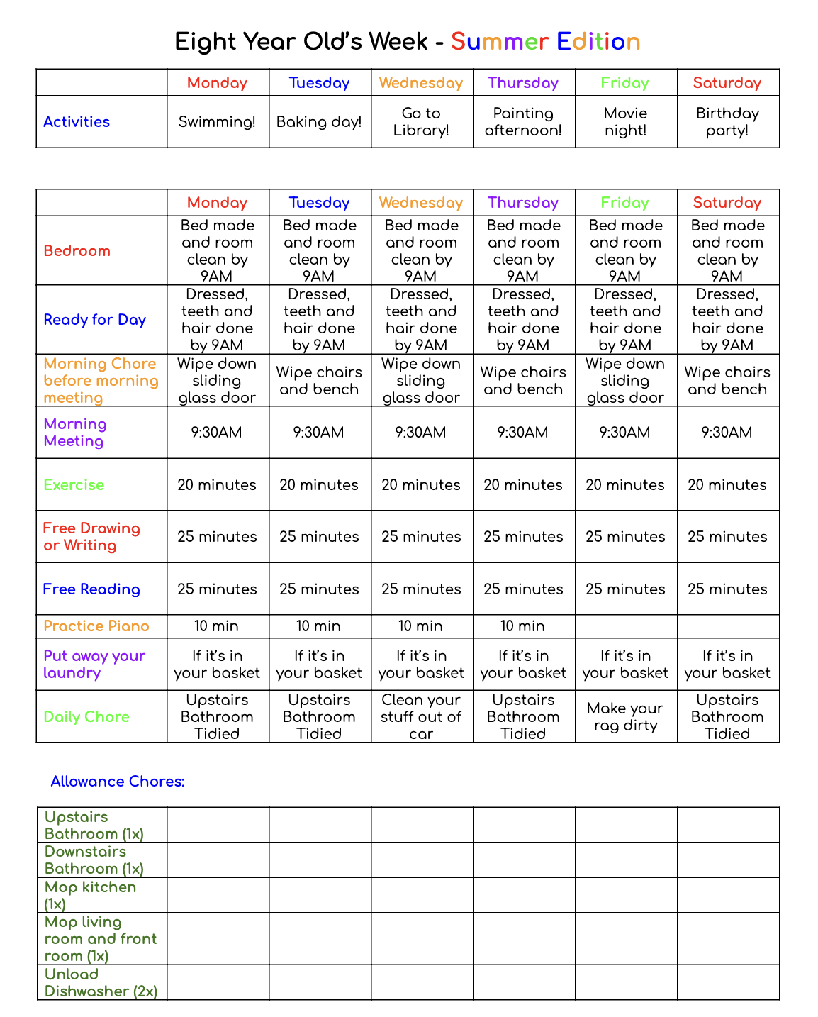 Weekly Summer Scheduling for Kids (Including a Free Google Doc Template ...
