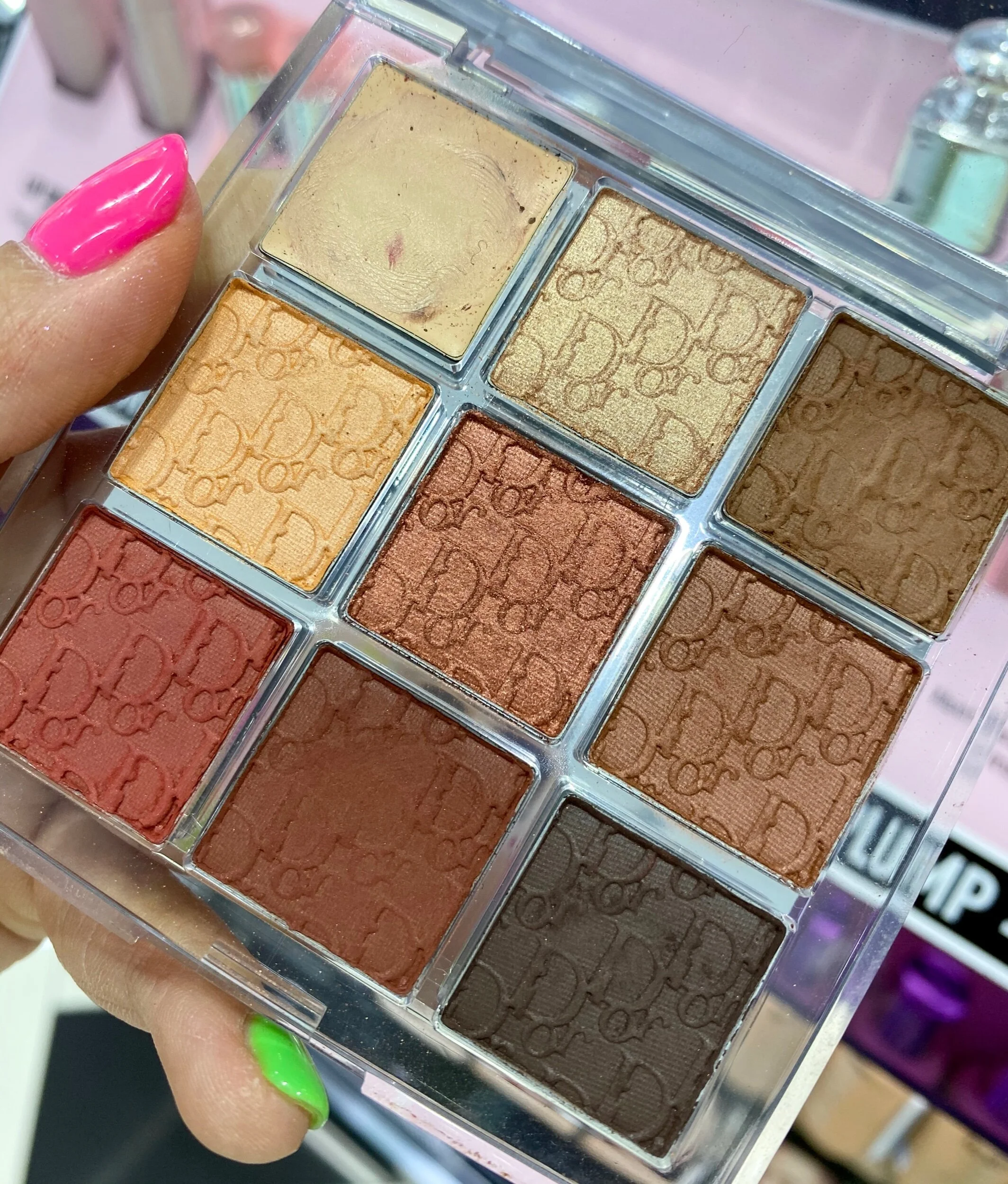 DIOR BACKSTAGE EYE PALETTE - Amber Neutral Swatches, Rosy Glow Blush ...