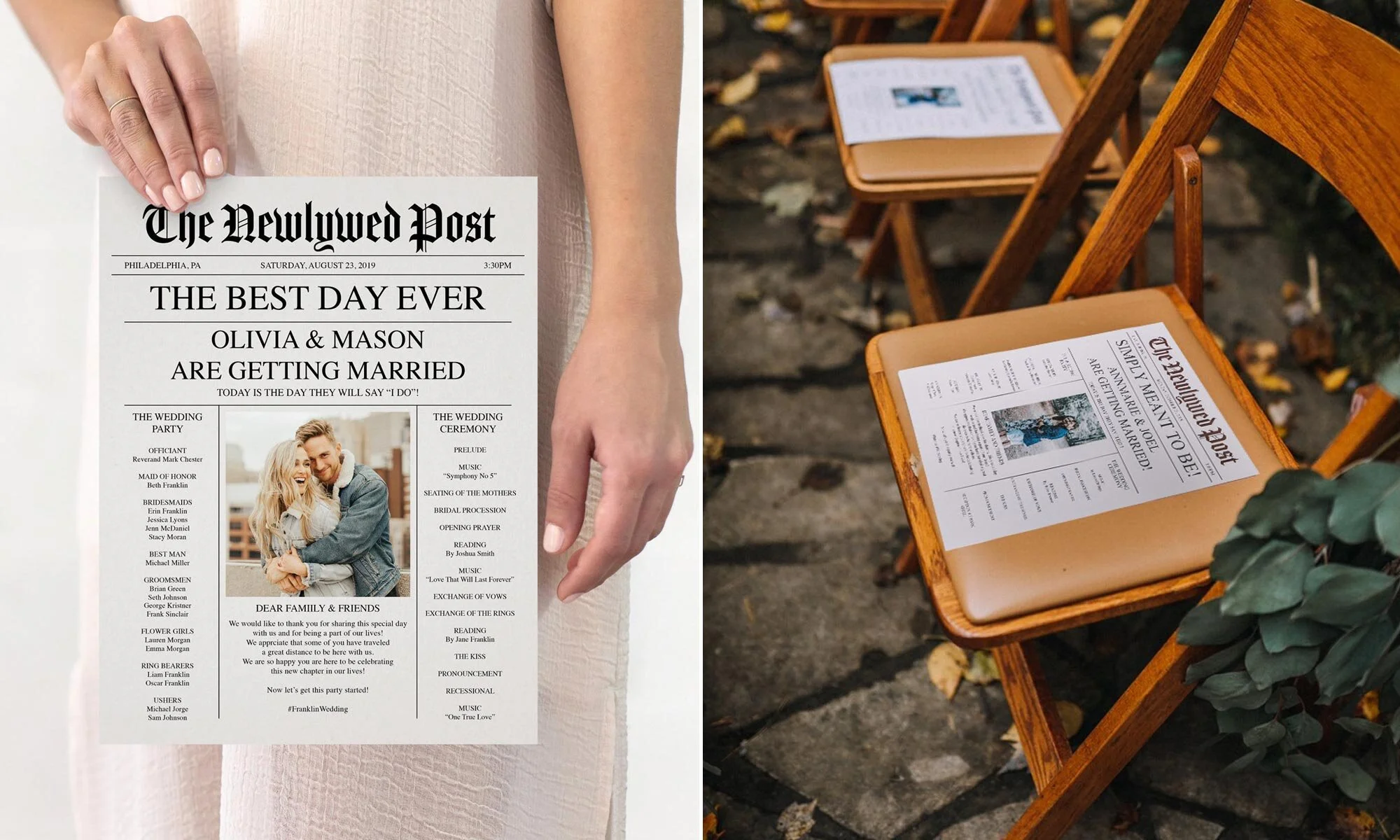 Newspaper Wedding Program | How to Make Wedding Programs | DIY Wedding ...