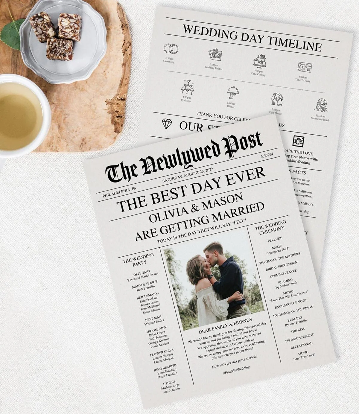 How to Make a Vintage‑Inspired Newspaper Wedding Program Your Guests ...