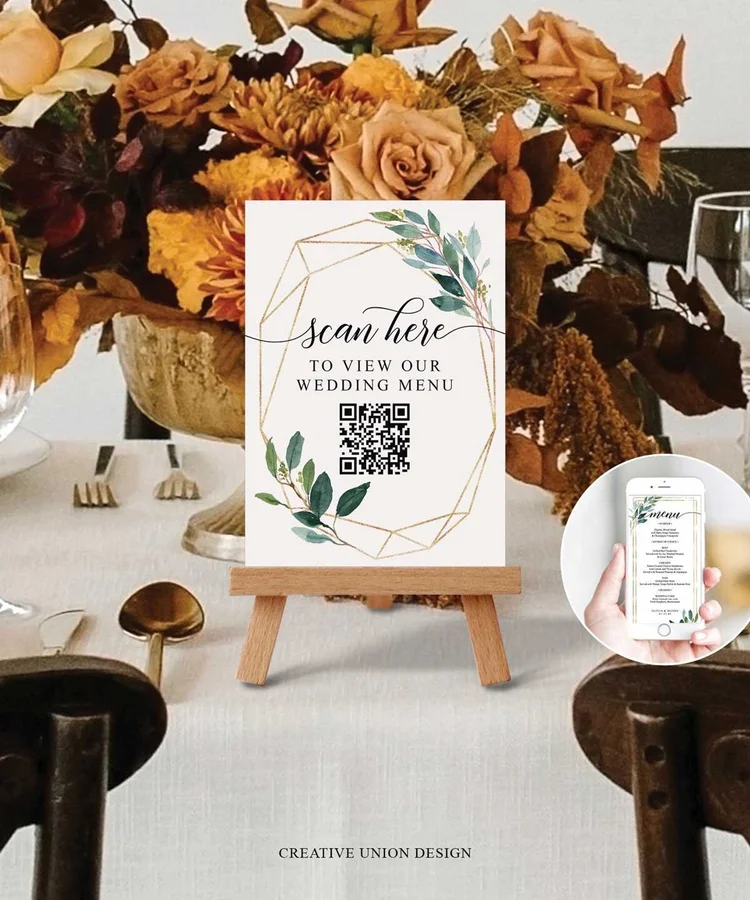QR Code Wedding Welcome Signs, Programs & Menus | Pay Less For Printing ...