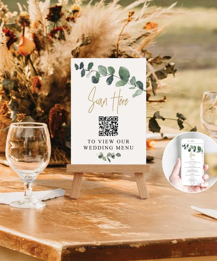 QR Code Wedding Welcome Signs, Programs & Menus | Pay Less For Printing ...
