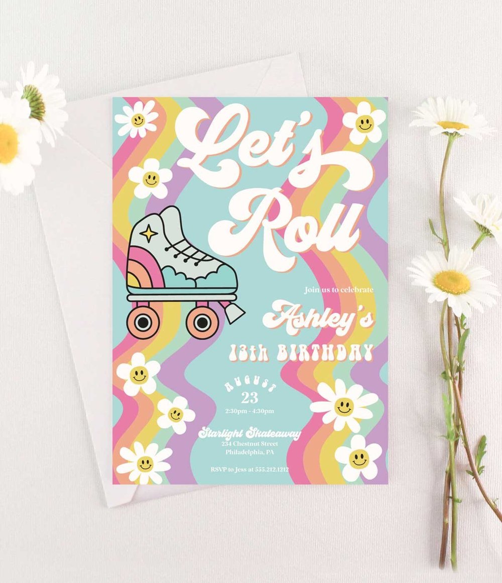 14 Roller Skate Birthday Party Ideas: Retro Decor, Invitations, and Favors