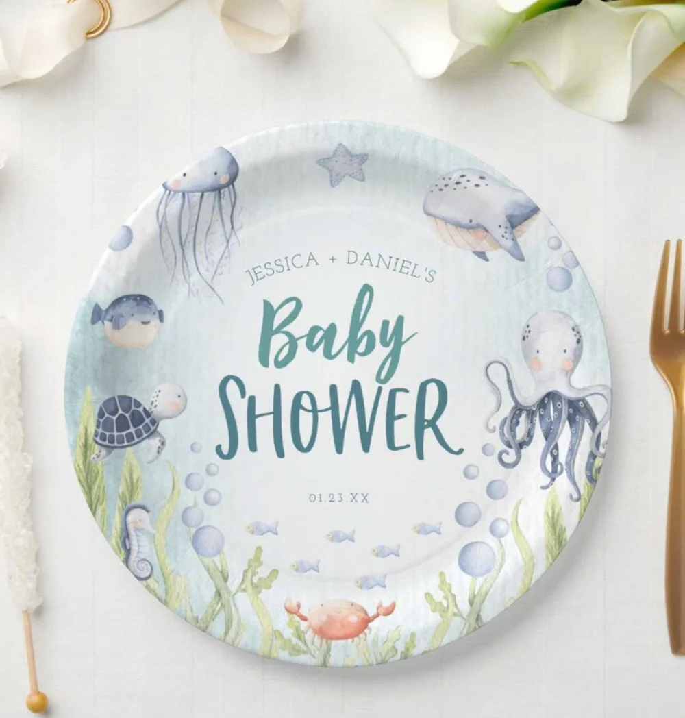 Under The Sea Baby Shower Theme Ideas | Ocean Creatures Gender Neutral ...