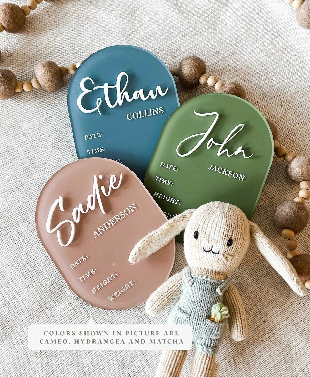 Modern Personalized Birth Announcement Signs for Every Nursery Style
