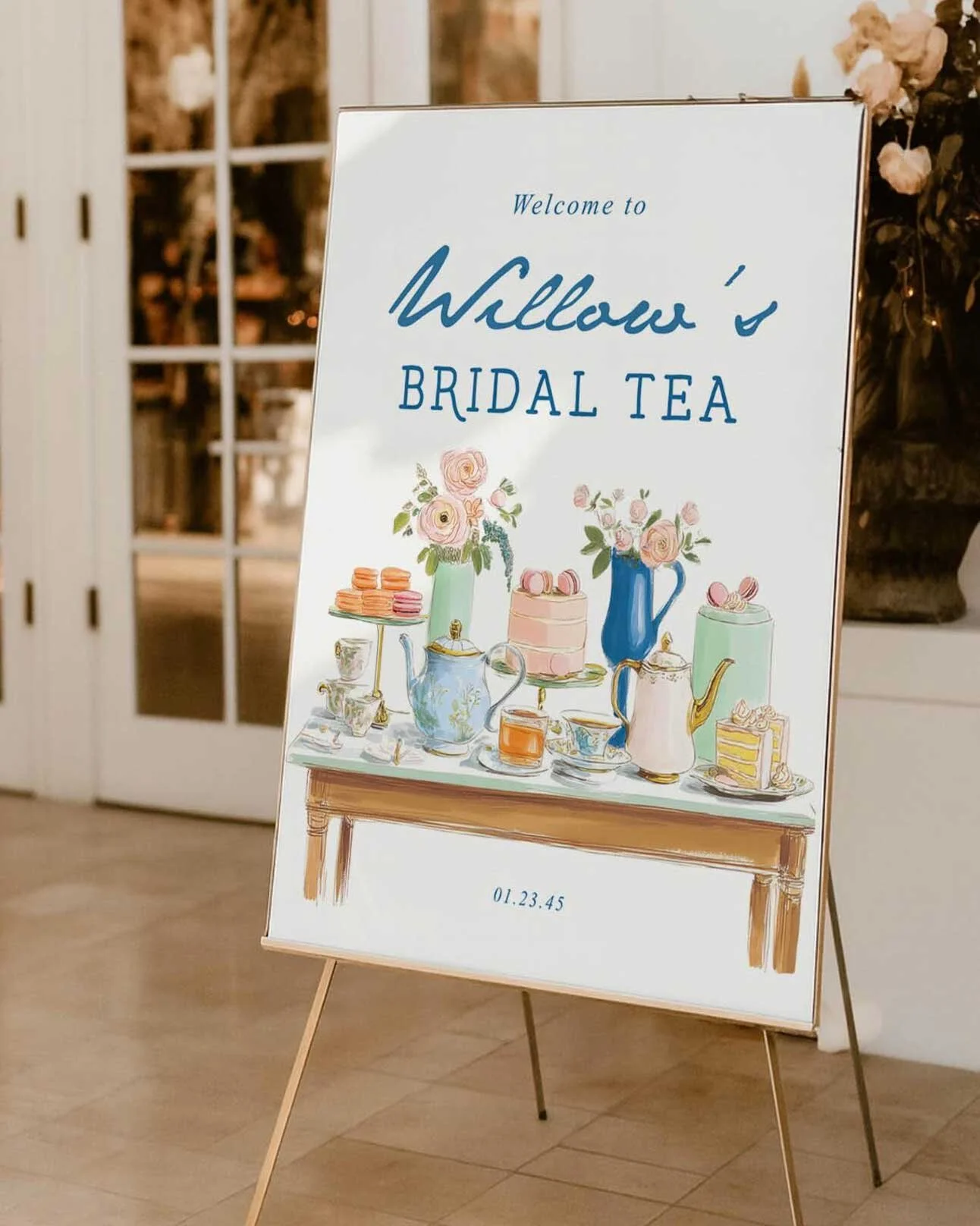 Elegant Bridal Shower Tea Party Collection | Invitations, Signs, Menus ...