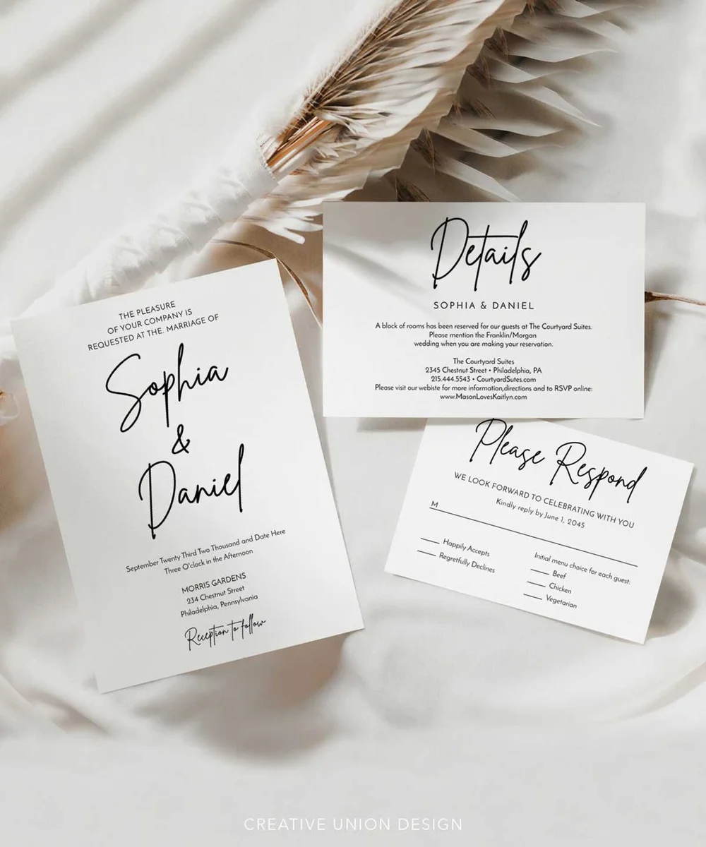 16 Minimalist, Modern Wedding Theme Ideas - Black and White Wedding ...