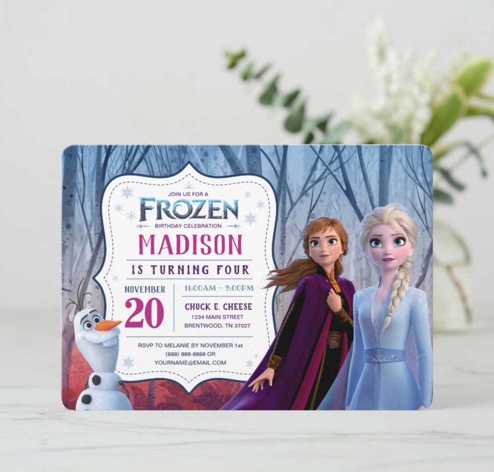 Frozen Theme Food Names