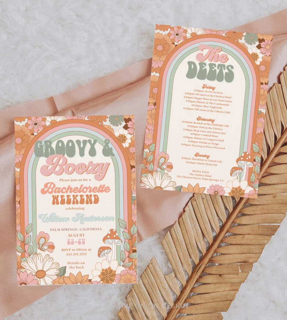 Groovy and Boozy 70s Bachelorette Party Weekend Ideas