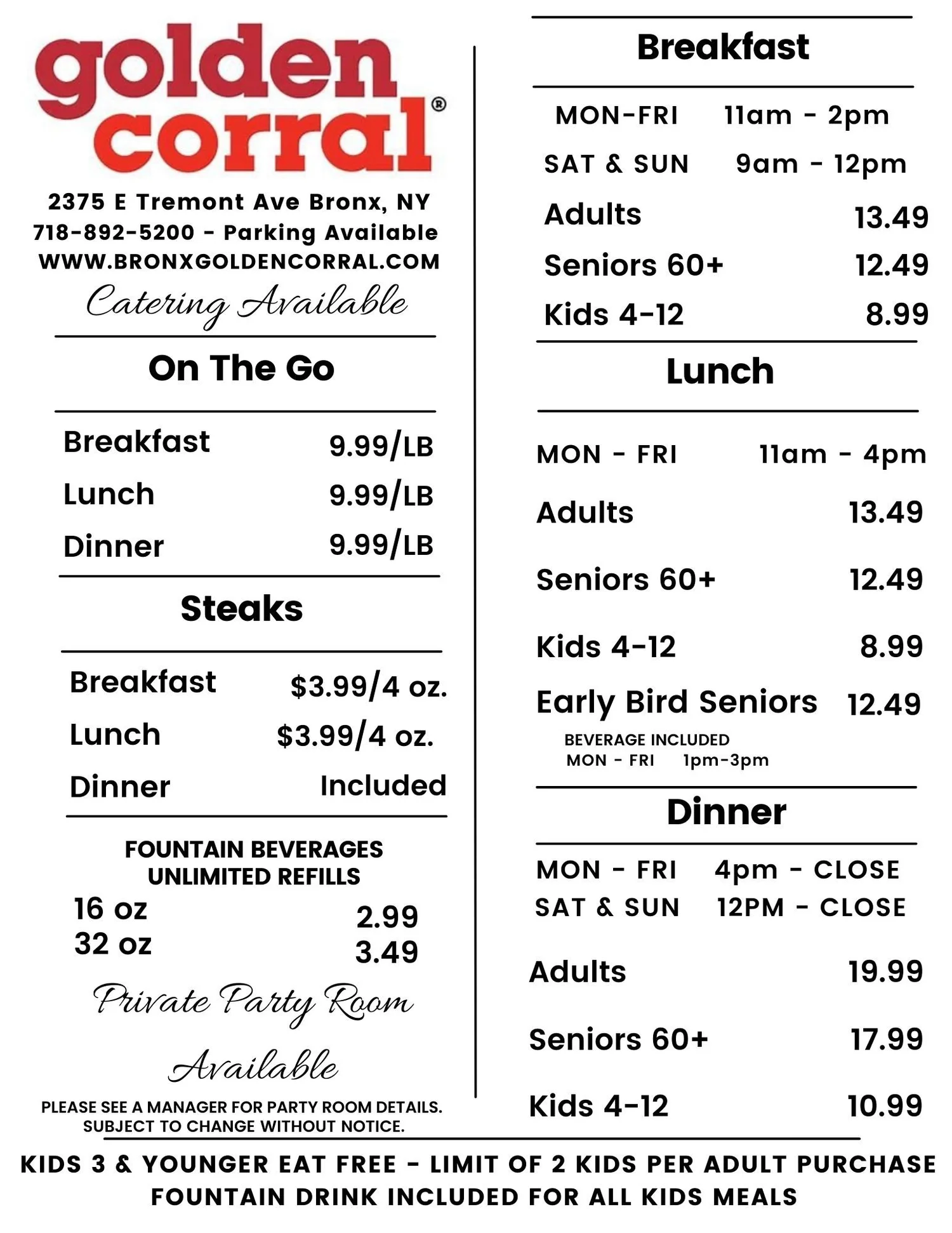 NYC's FIRST GOLDEN CORRAL Golden Corral of The Bronx