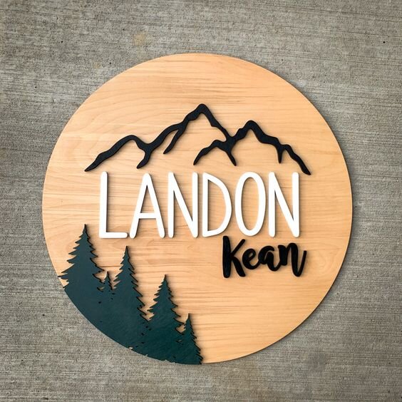 Circle Name Signs — Etch'd Designs