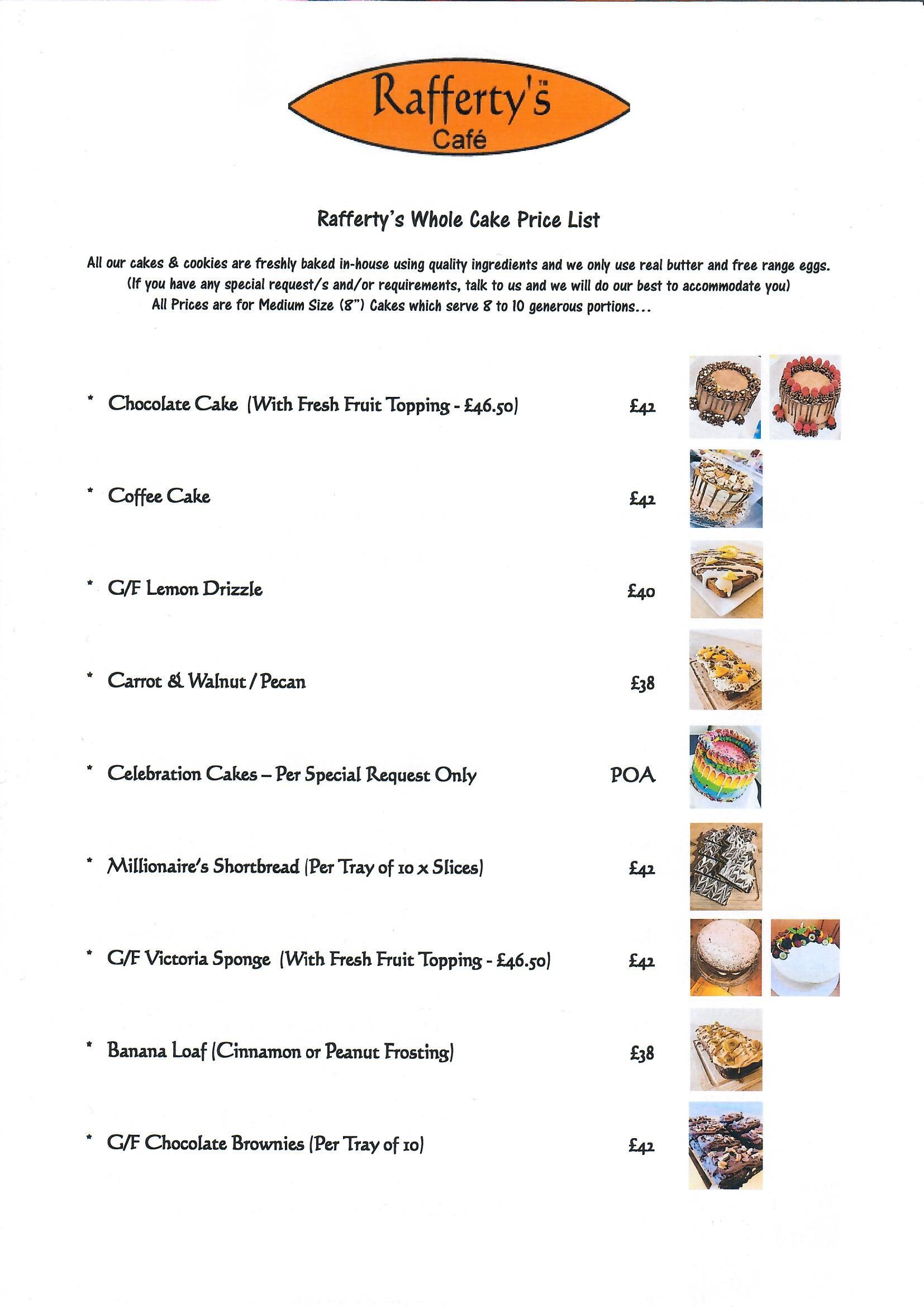 Menu — Rafferty's Cafe