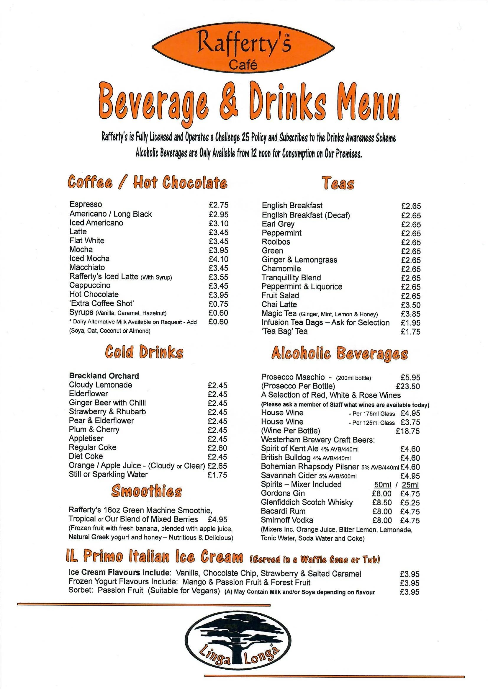 Menu — Rafferty's Cafe
