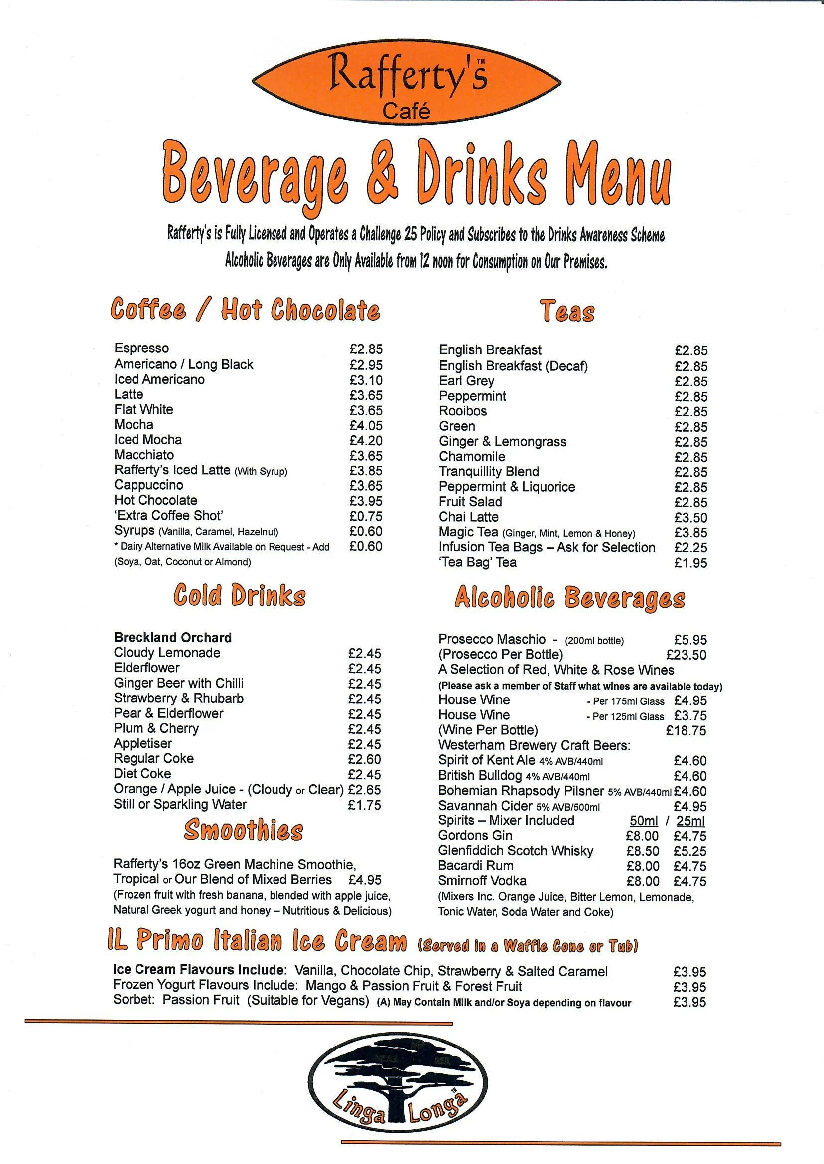Menu — Rafferty's Cafe