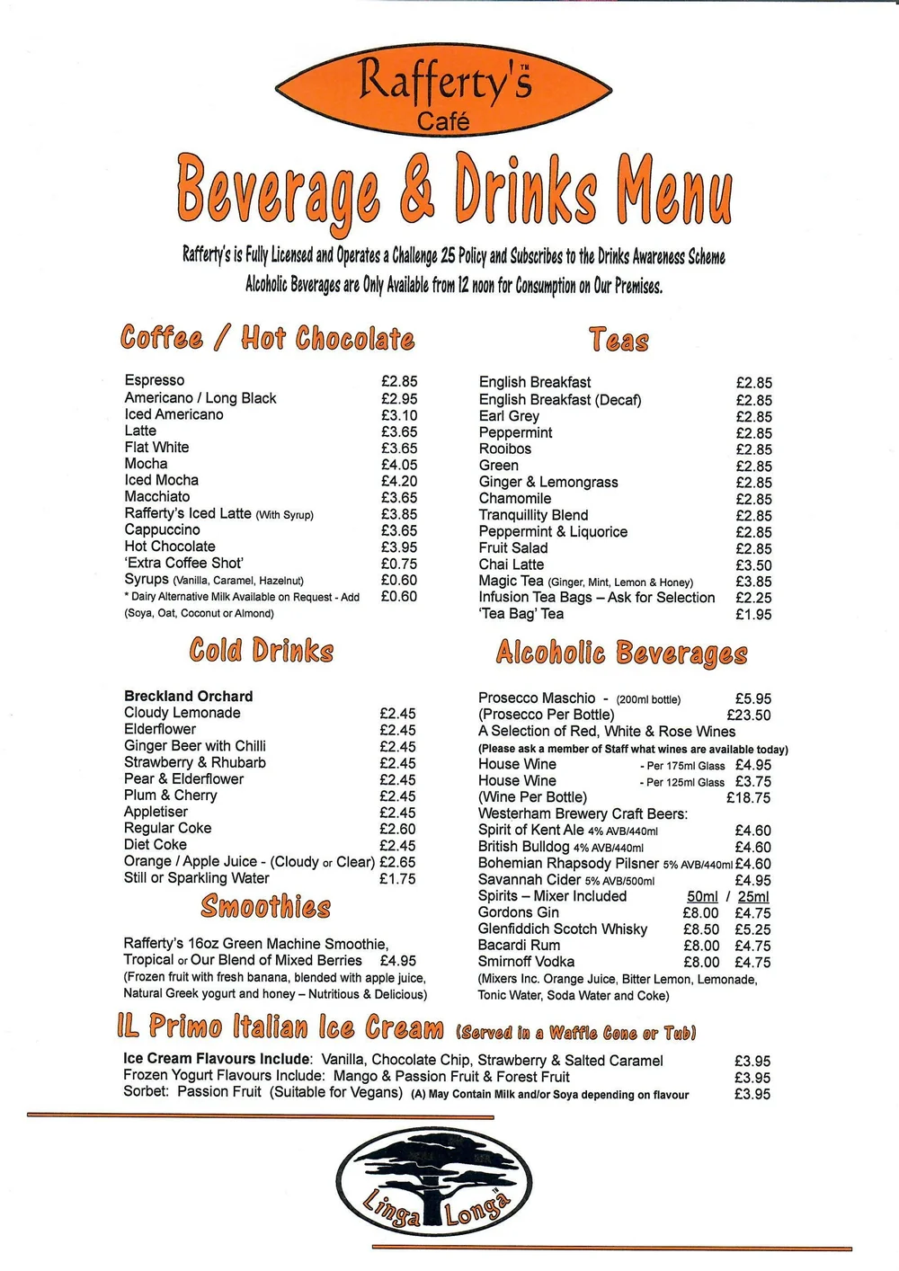 Menu — Rafferty's Cafe