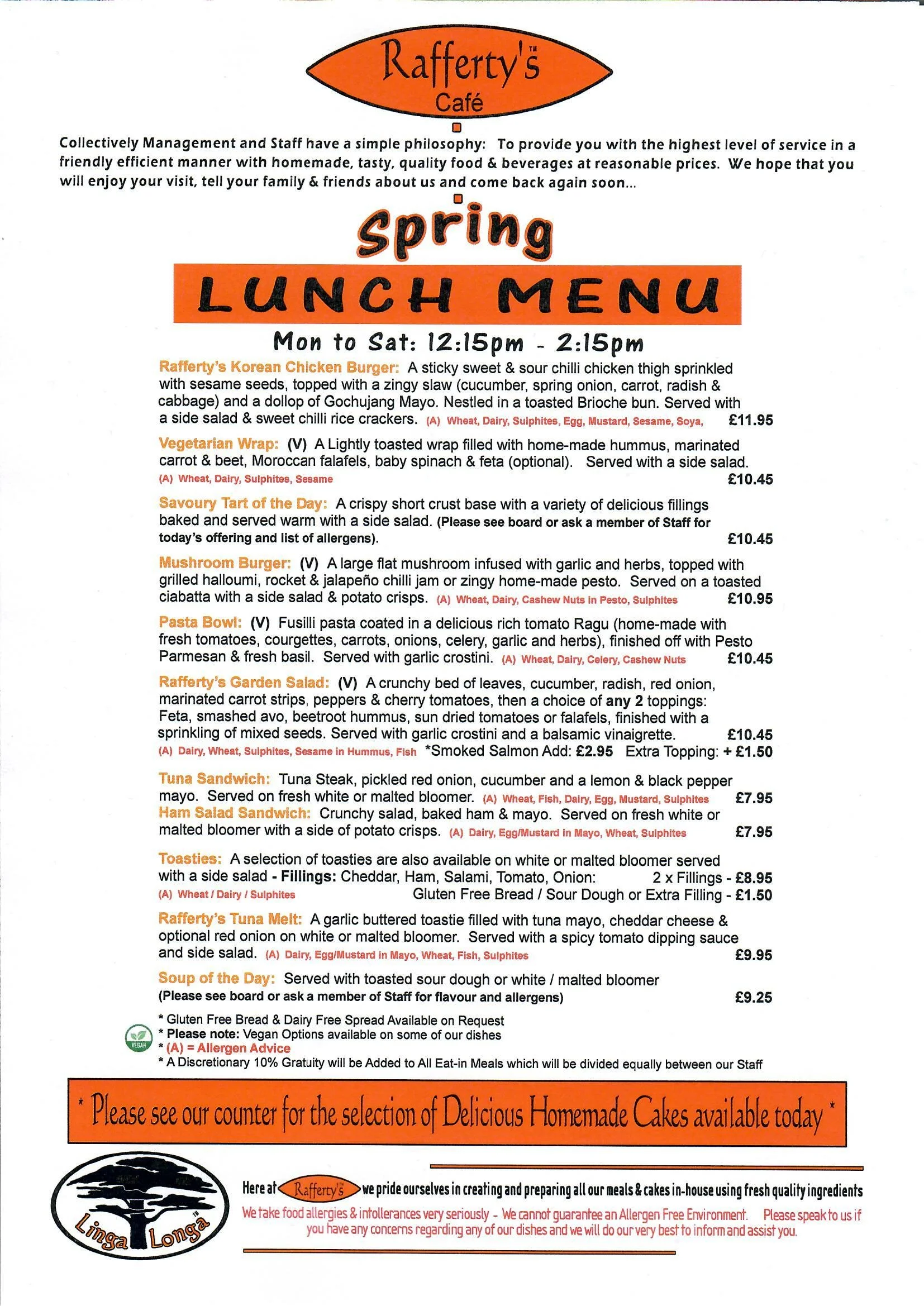 Menu — Rafferty's Cafe