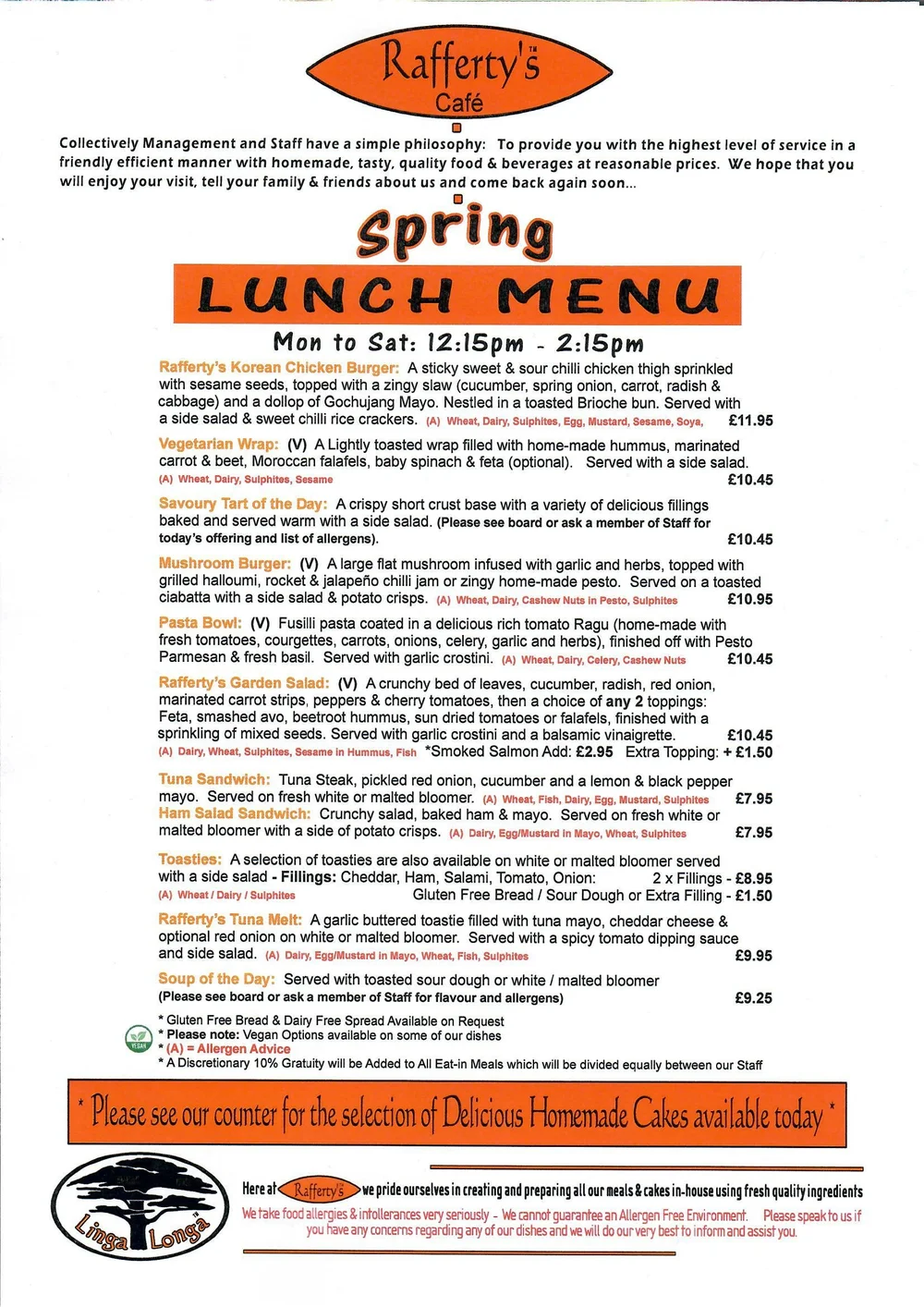 Menu — Rafferty's Cafe