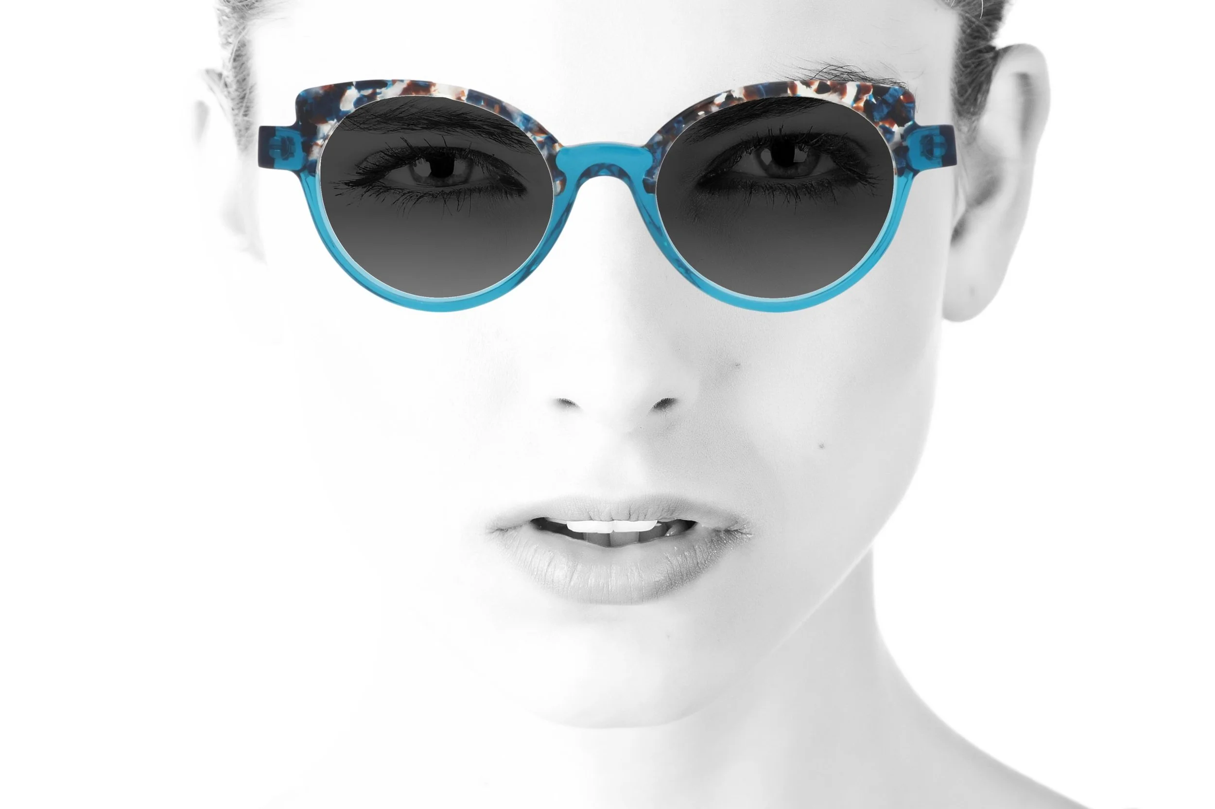 Azalea, model 244 RES/REI. Made in Italy, round shaping, Blue — Peep ...