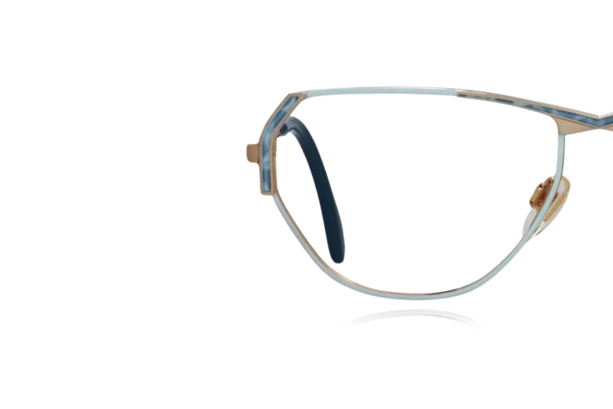 Deadstock vintage Stepper 80s futuristic blue glasses — Peep Eyewear