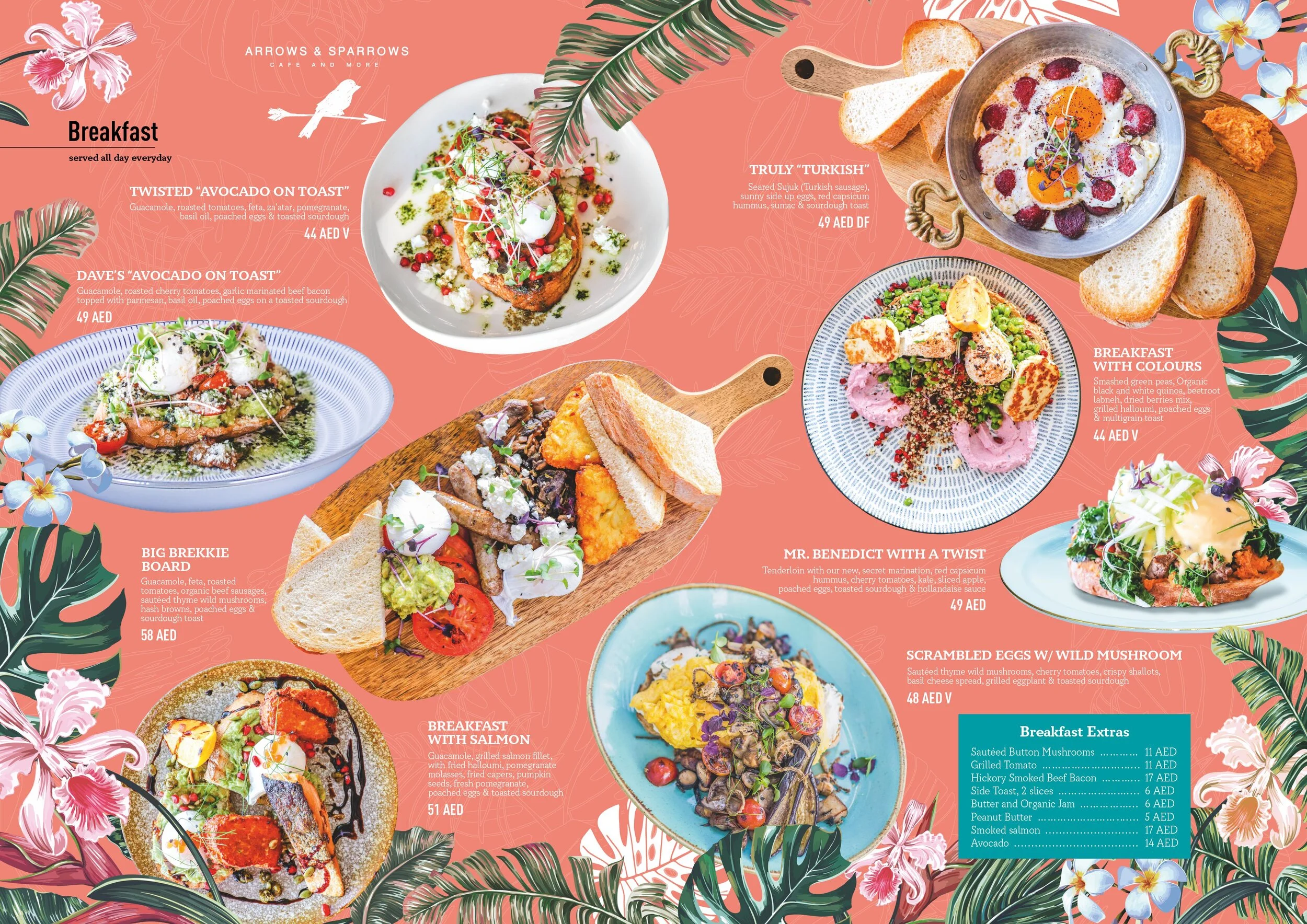 Menu — ARROWS AND SPARROWS CAFE