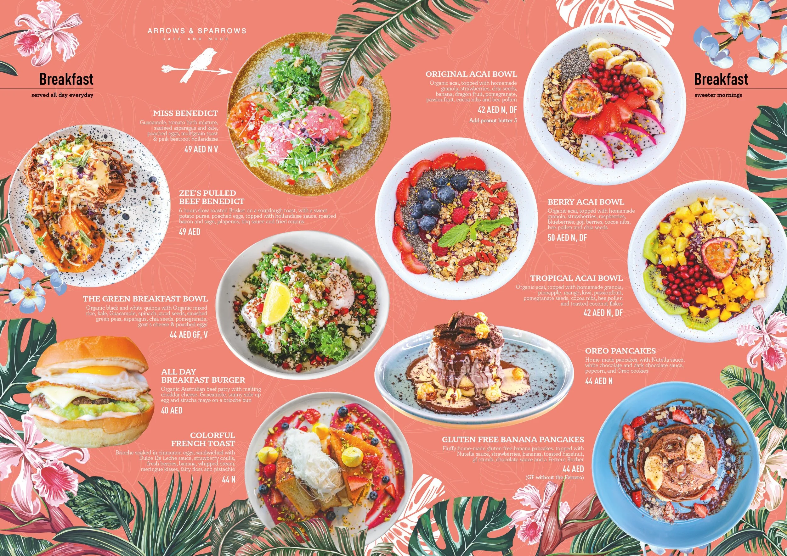 Menu — ARROWS AND SPARROWS CAFE