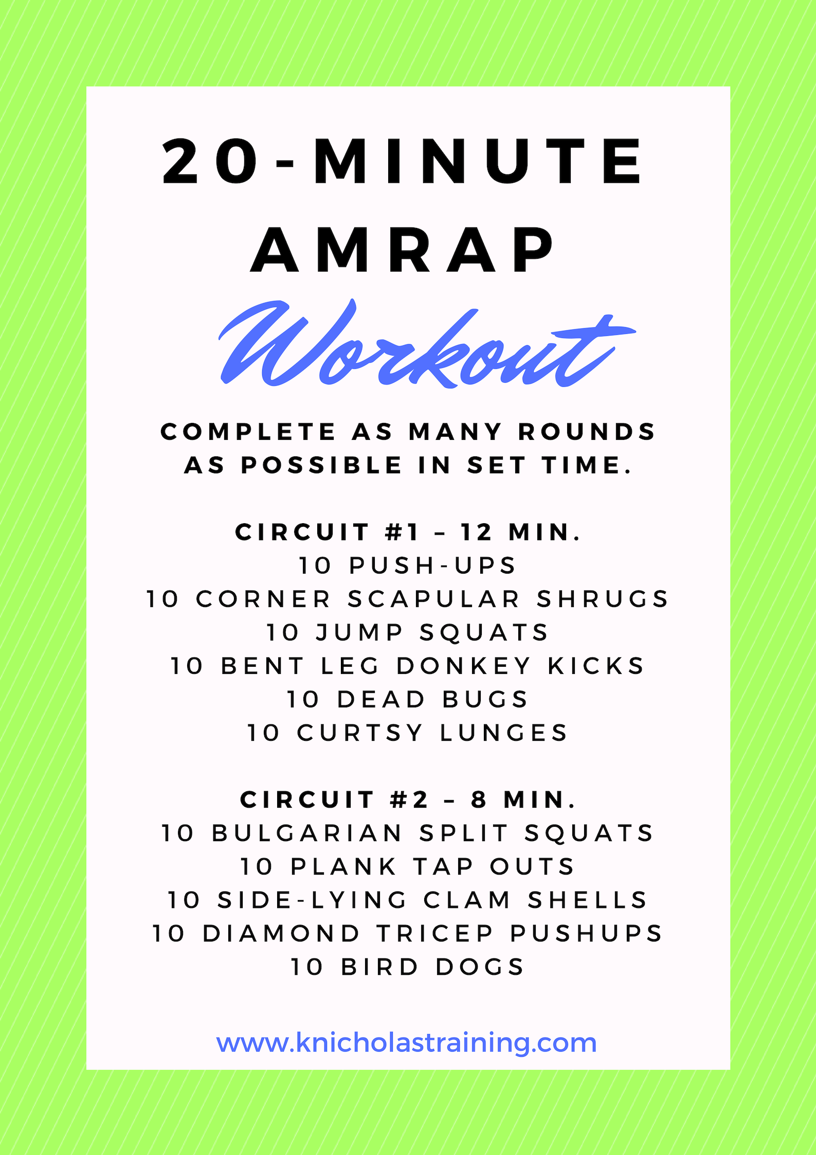 At Home Workouts — Karen Nicholas Training