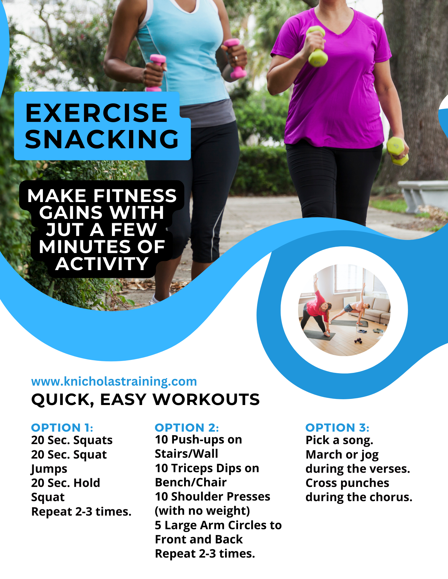 Exercise Snacking: Quick, Five-Minute Workouts — Karen Nicholas Training