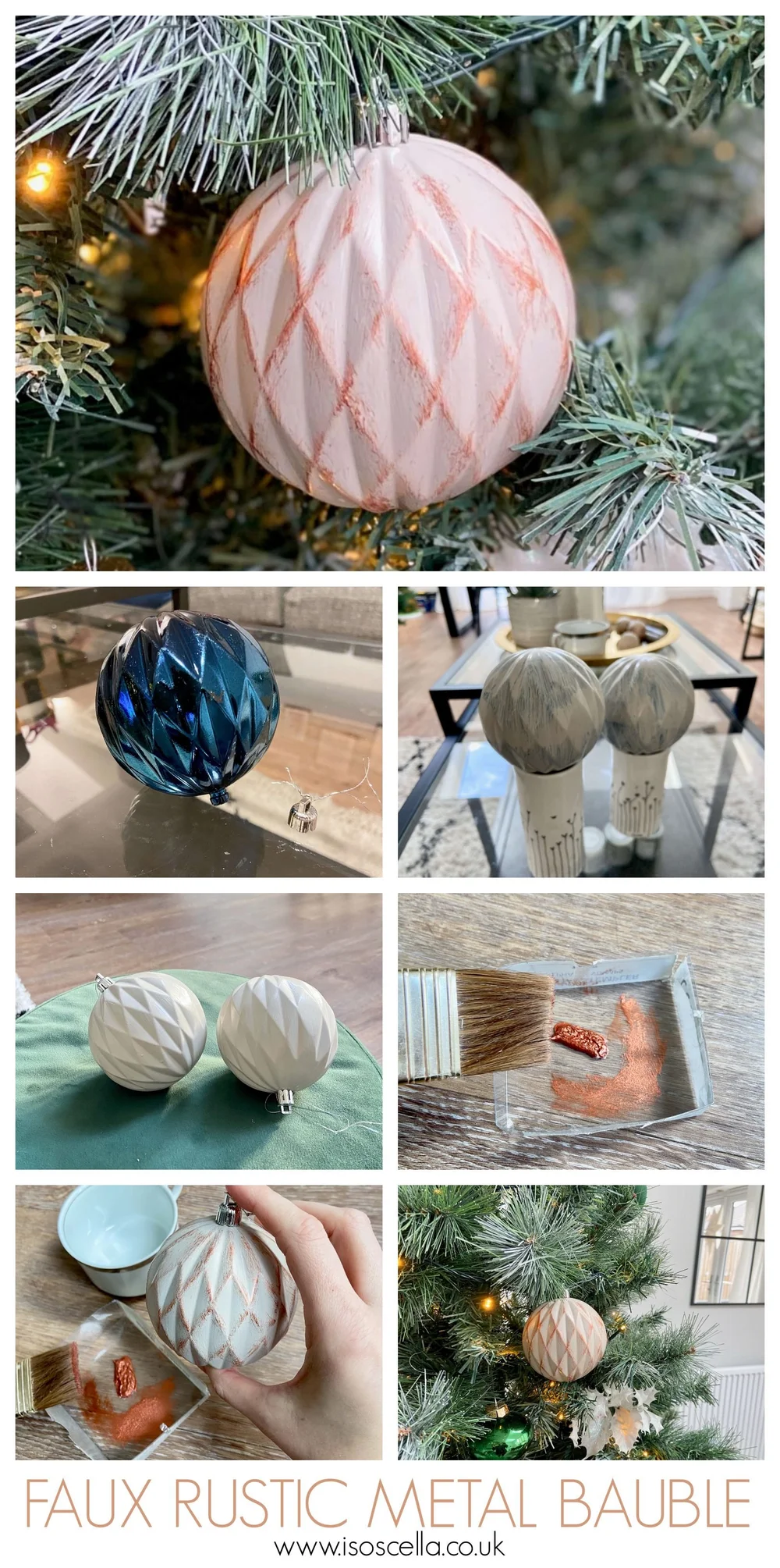 Rustic Metal Effect Baubles — ISOSCELLA