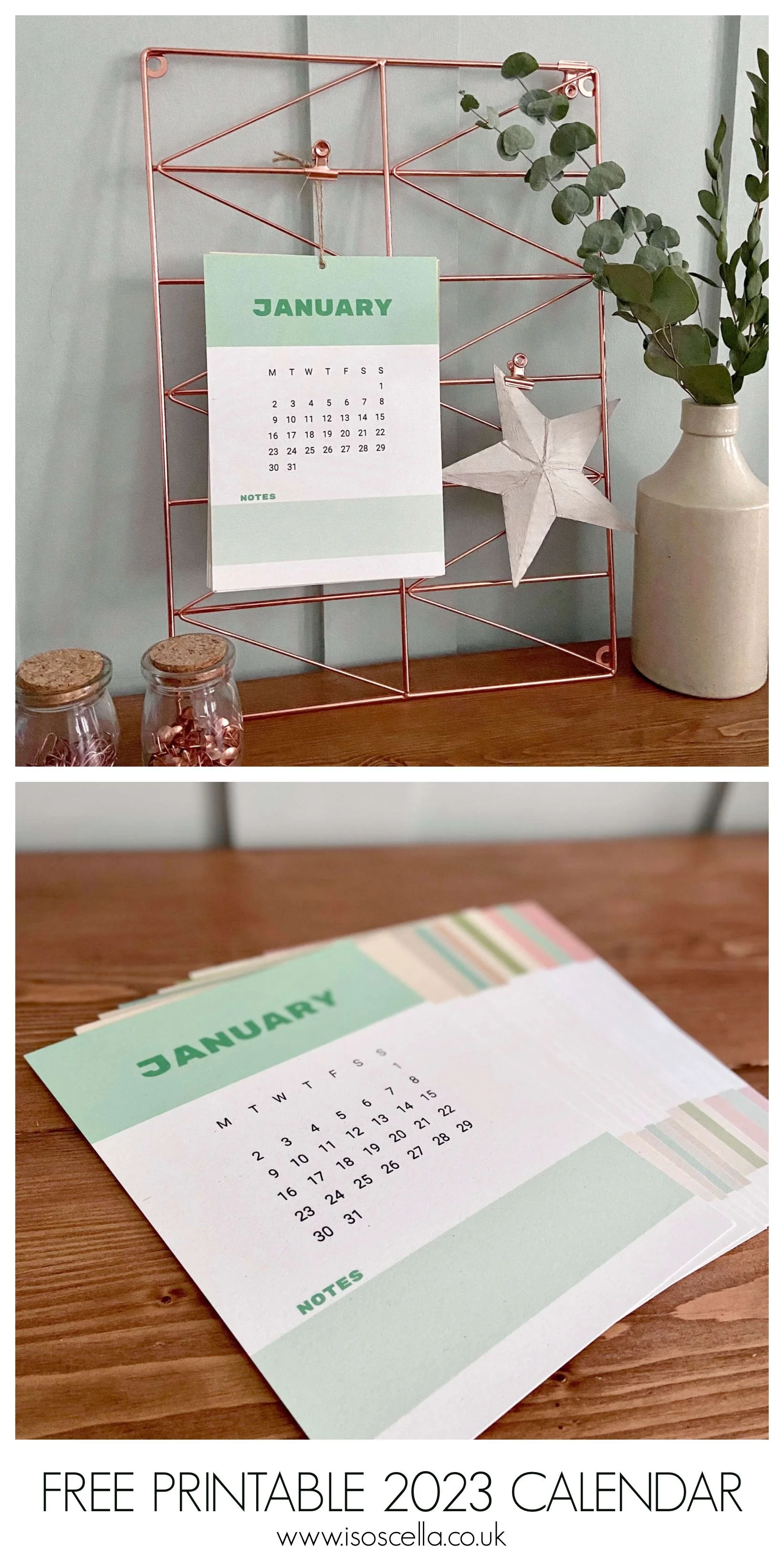 FREE Printable Minimal 2023 Calendar — ISOSCELLA