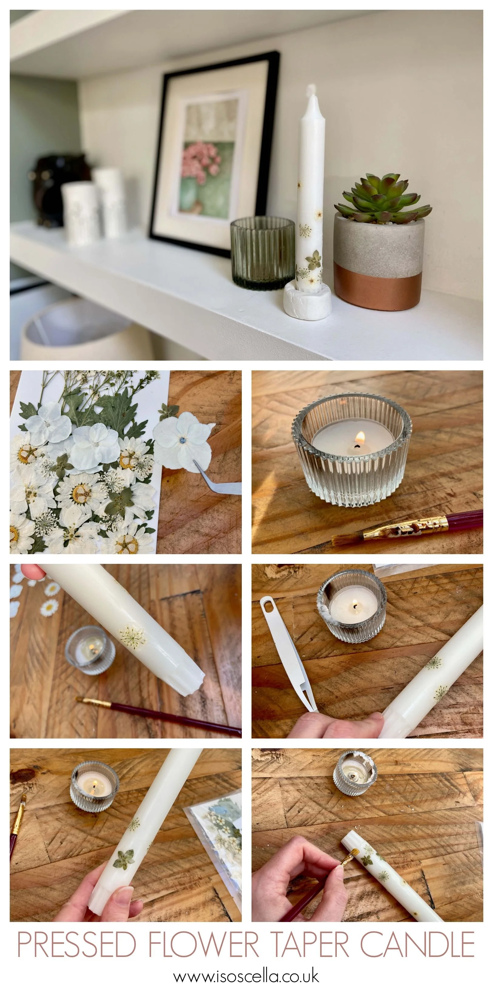 Pressed Flower Taper Candle — ISOSCELLA