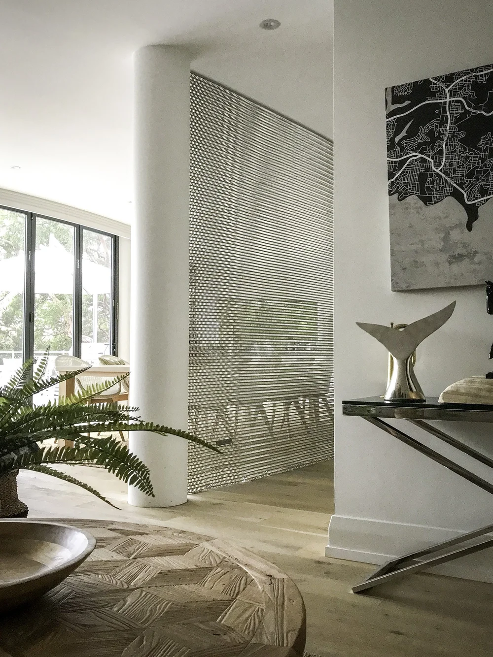 Curved interior screening for stunning home — Kaynemaile Architectural Mesh