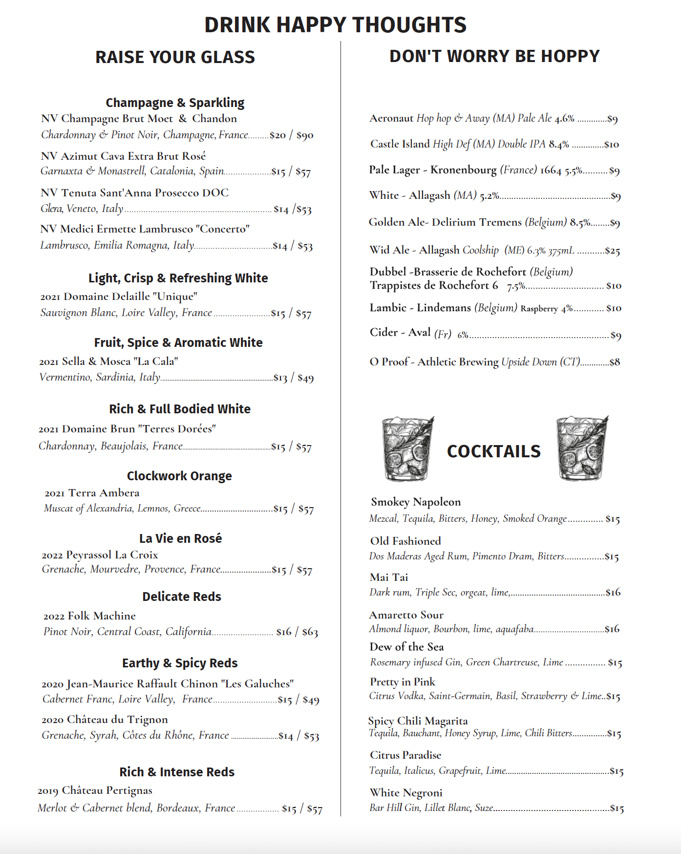 Menus — Frenchie Wine Bistro
