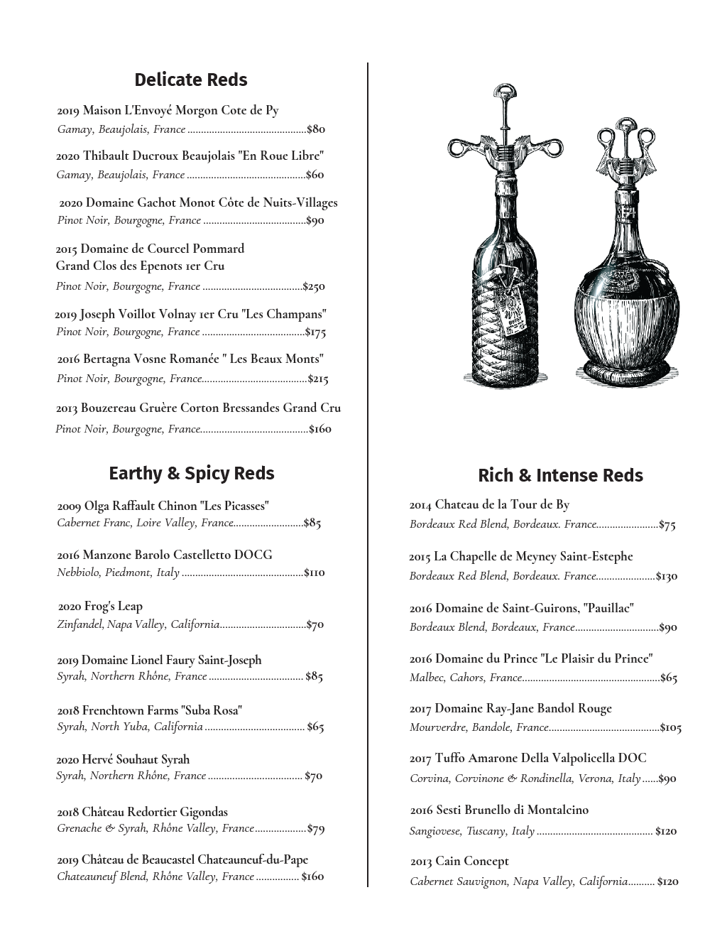 Menus — Frenchie Wine Bistro