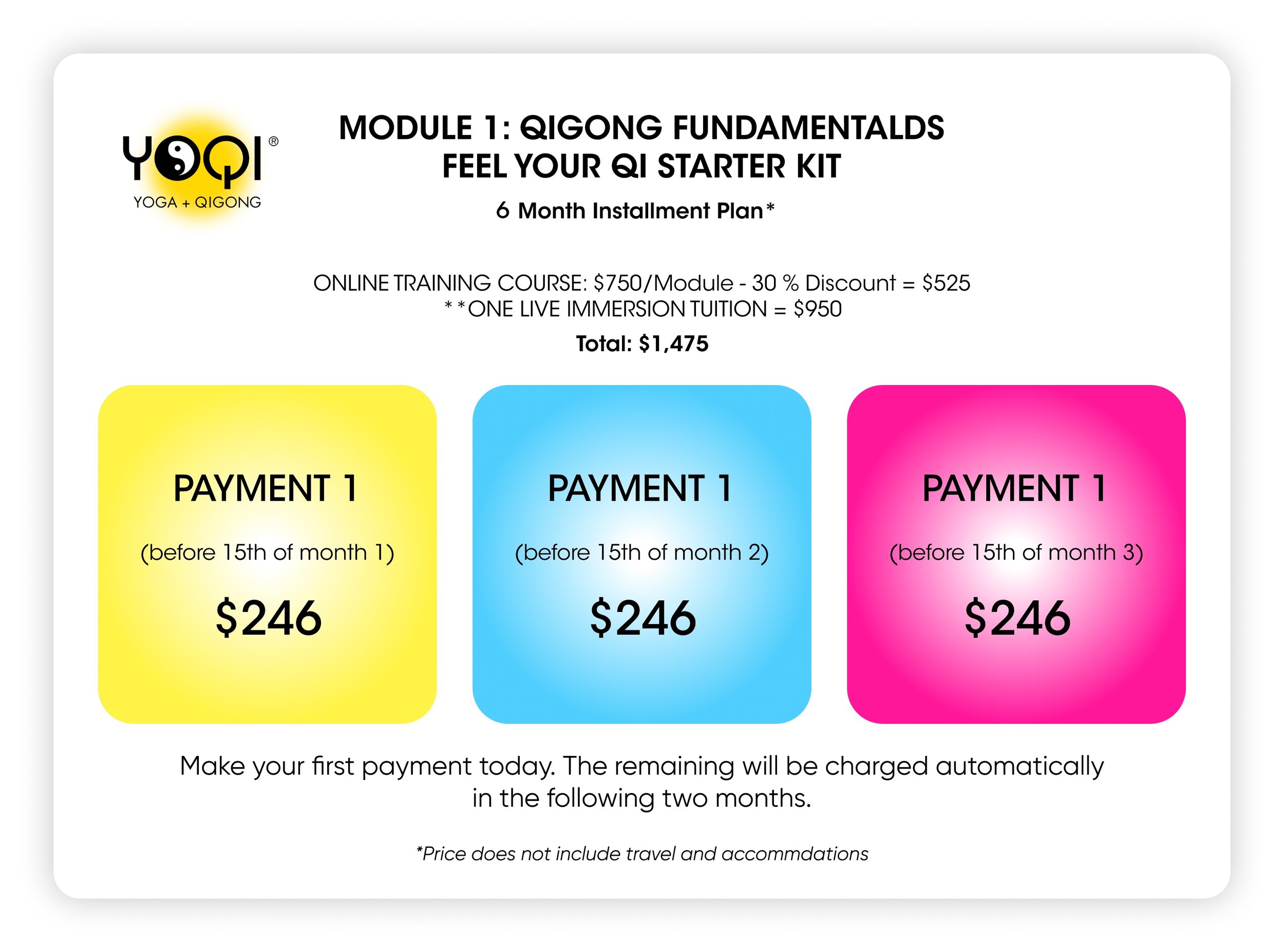 YOQI MODULE 1 FEEL YOUR QI STARTER KIT 6 month Monthly Installment Plan ...