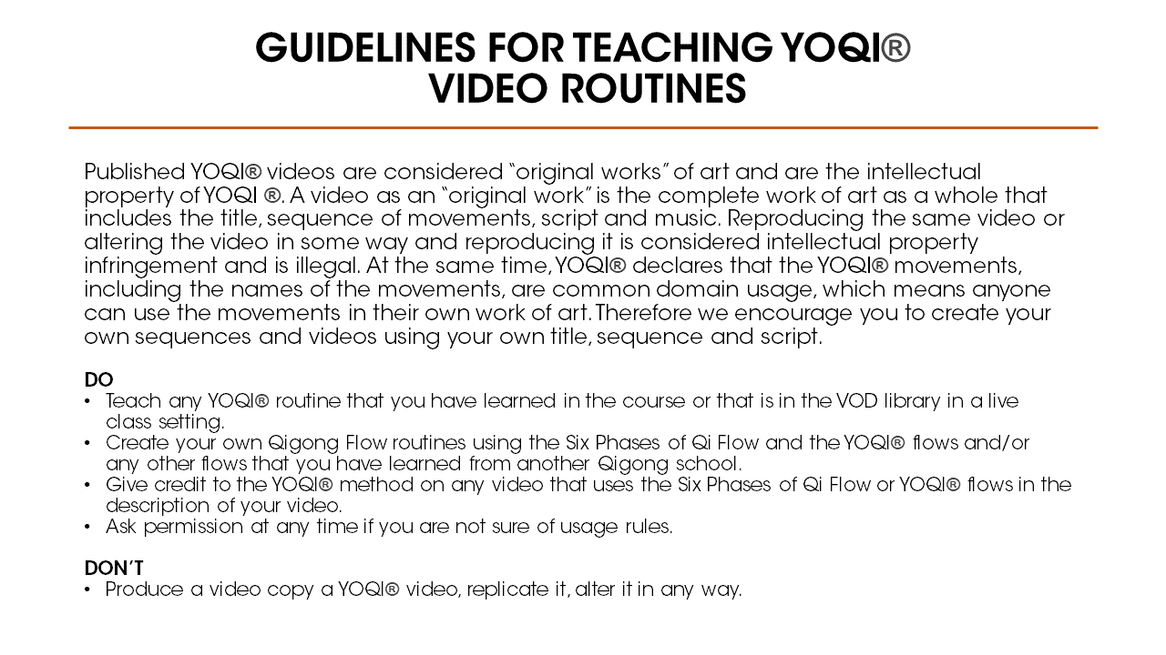 Qigong Instructor Guidelines | YOQI Qigong Teaching Tips — YOQI