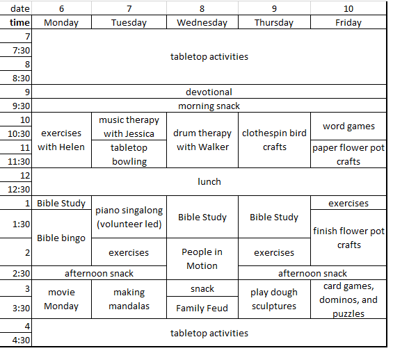 Activities — McCoy Adult Day Care