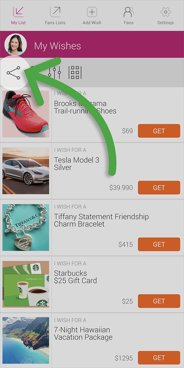 How to Share Your Wishlist — Wishfinity