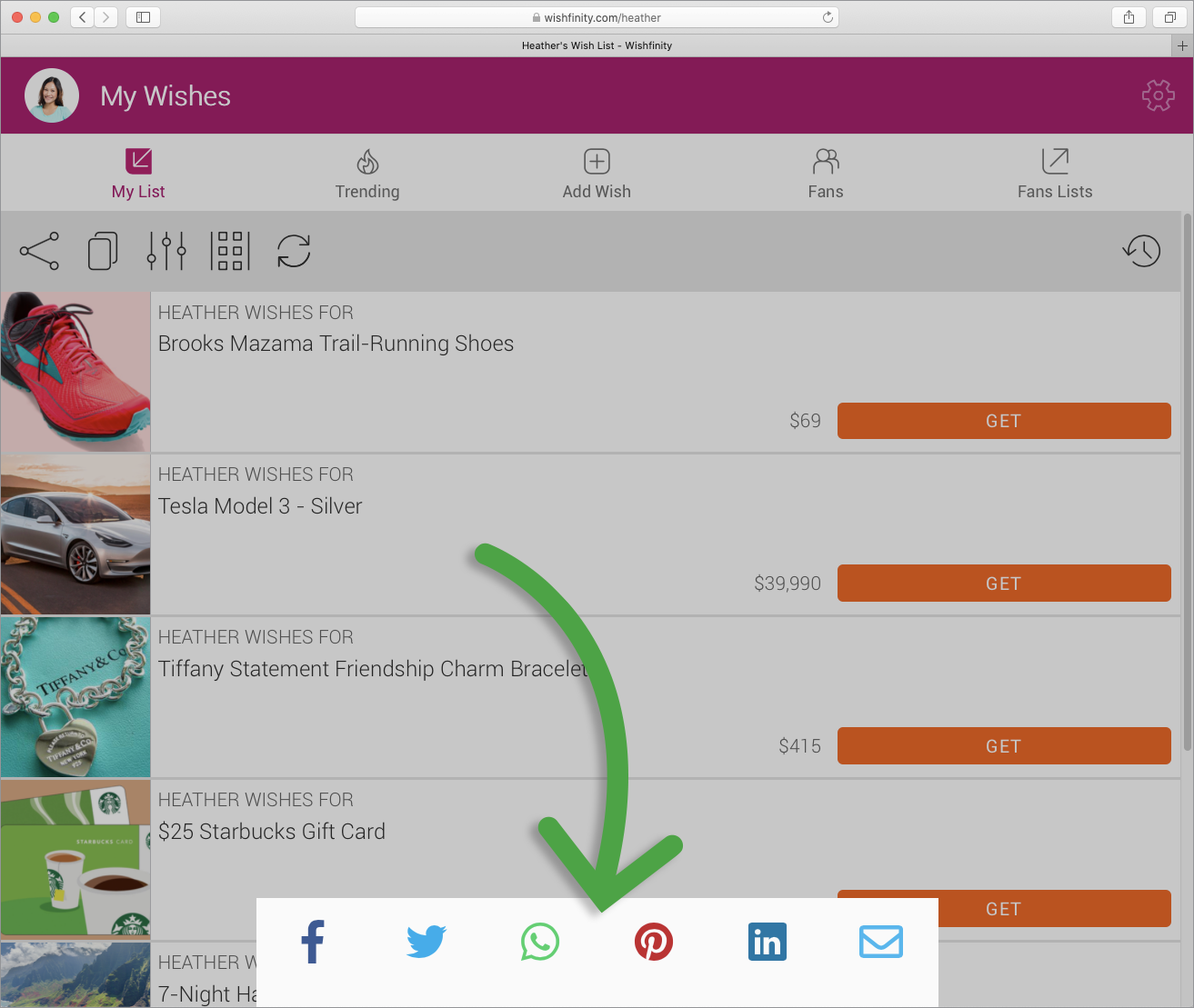 How to Share Your Wishlist — Wishfinity