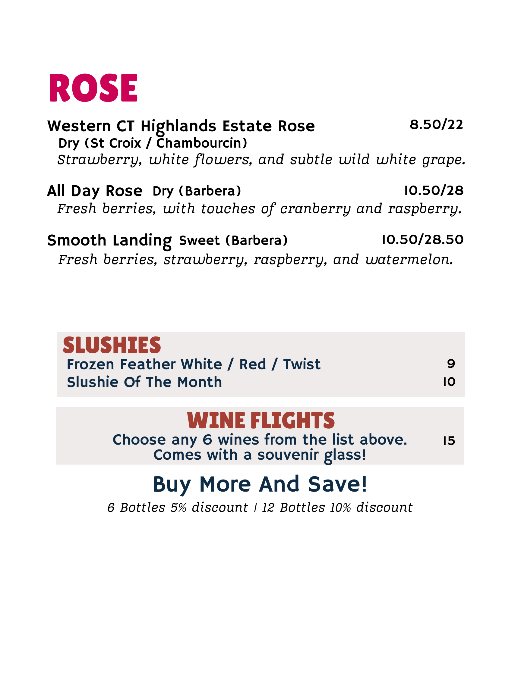 Hawk Ridge Wine List — Hawk Ridge Winery