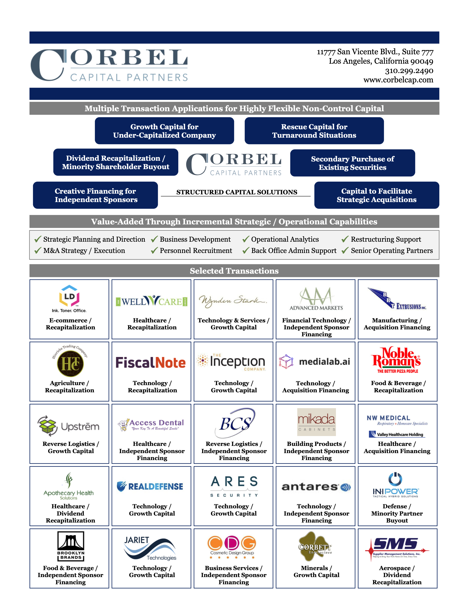 Corbel Capital Partners — Firm Brochure