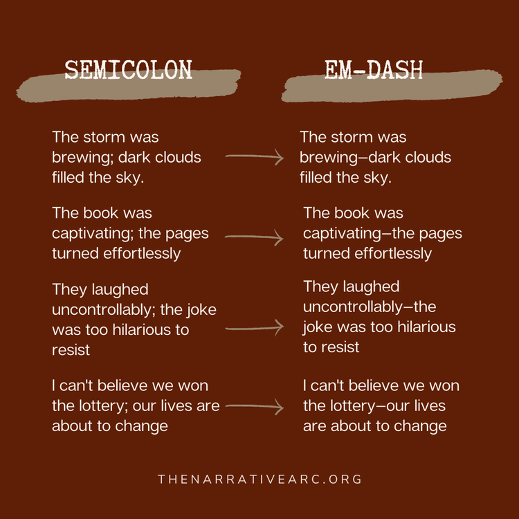 Semicolon Versus Em-Dash: Which Should You Use? — The Narrative ARC