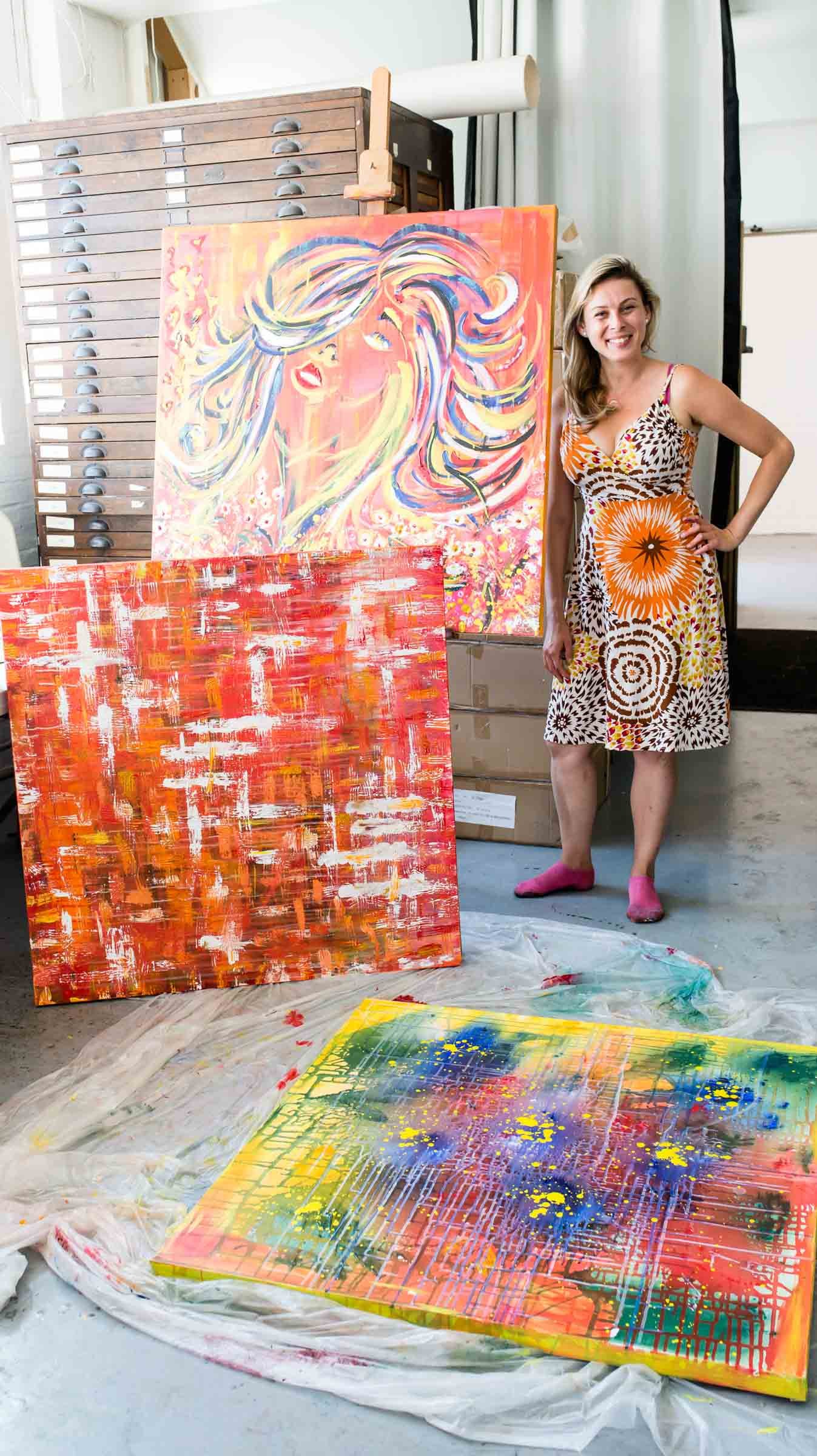 Paint your own acrylic large abstract one day painting art workshop ...