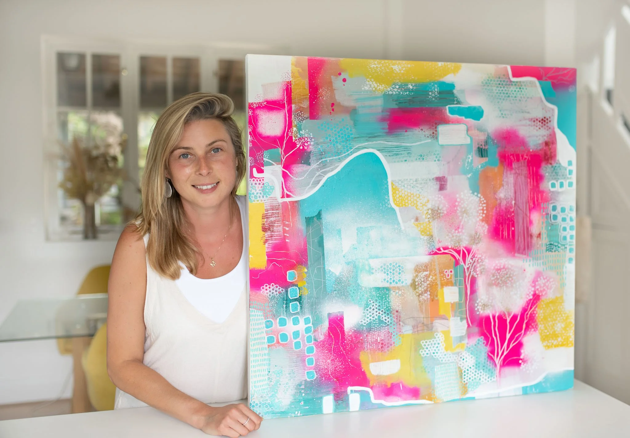 Paint your own acrylic large abstract one day painting art workshop ...
