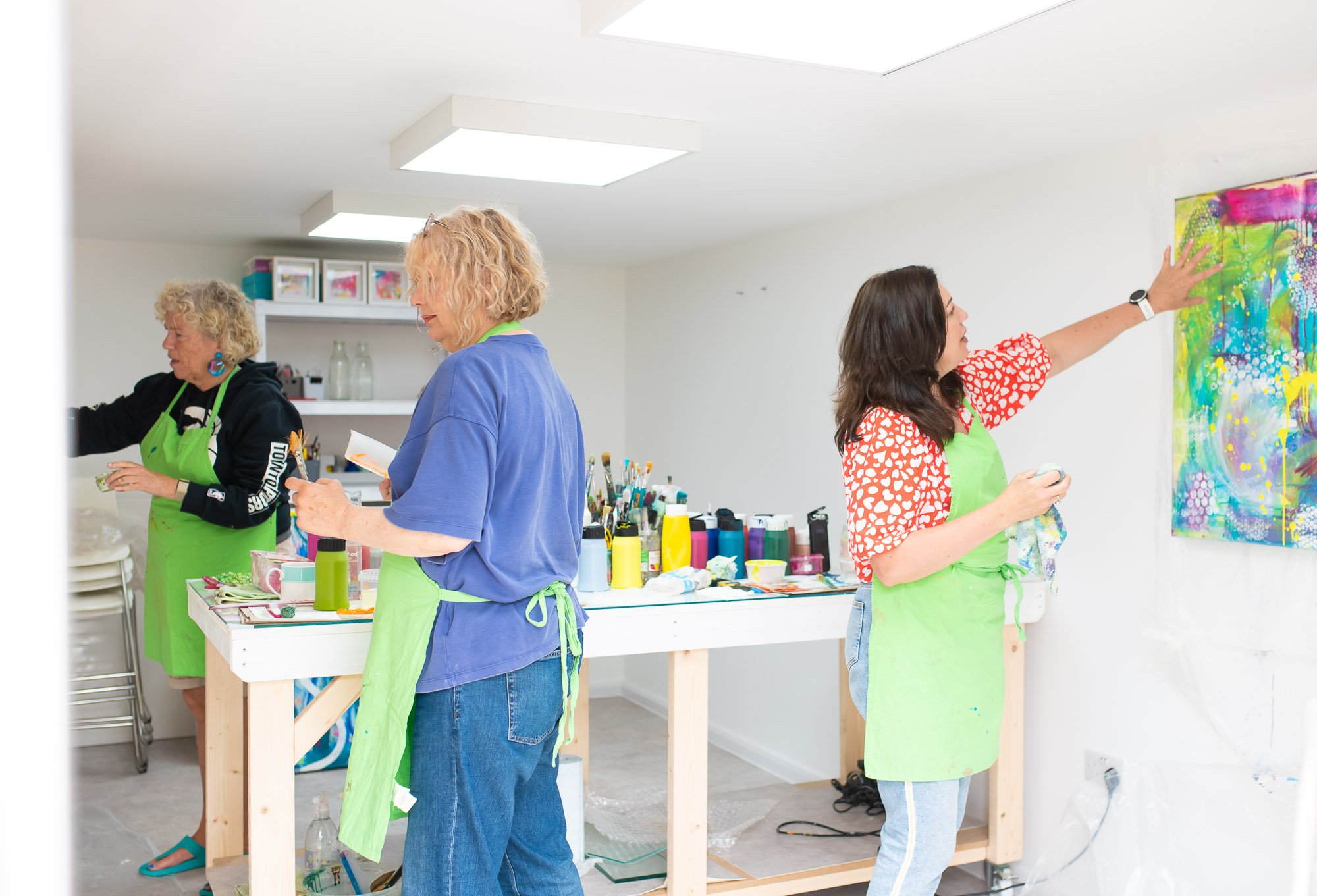 Paint your own acrylic large abstract one day painting art workshop ...