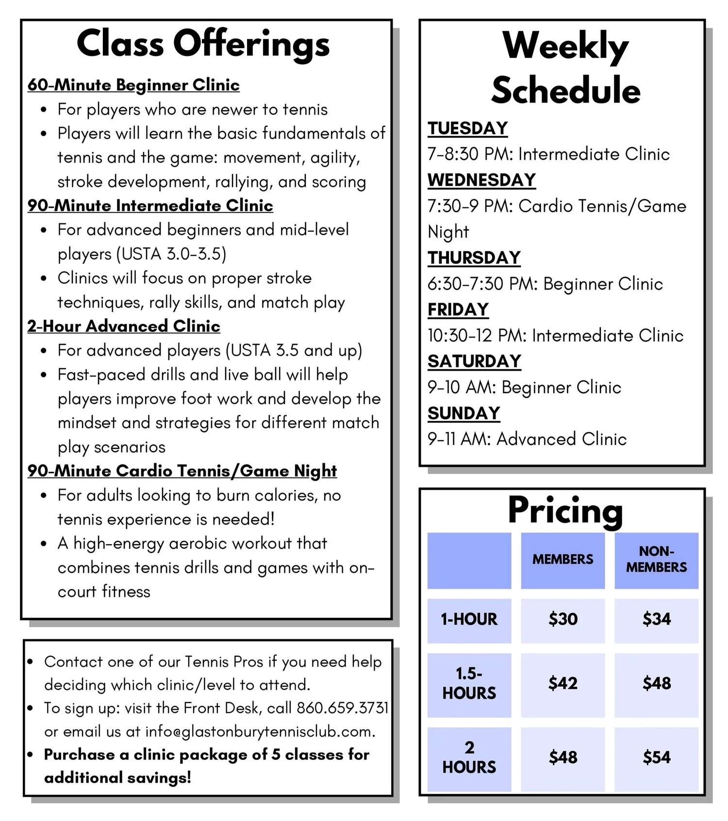 Programs - Glastonbury Tennis Club
