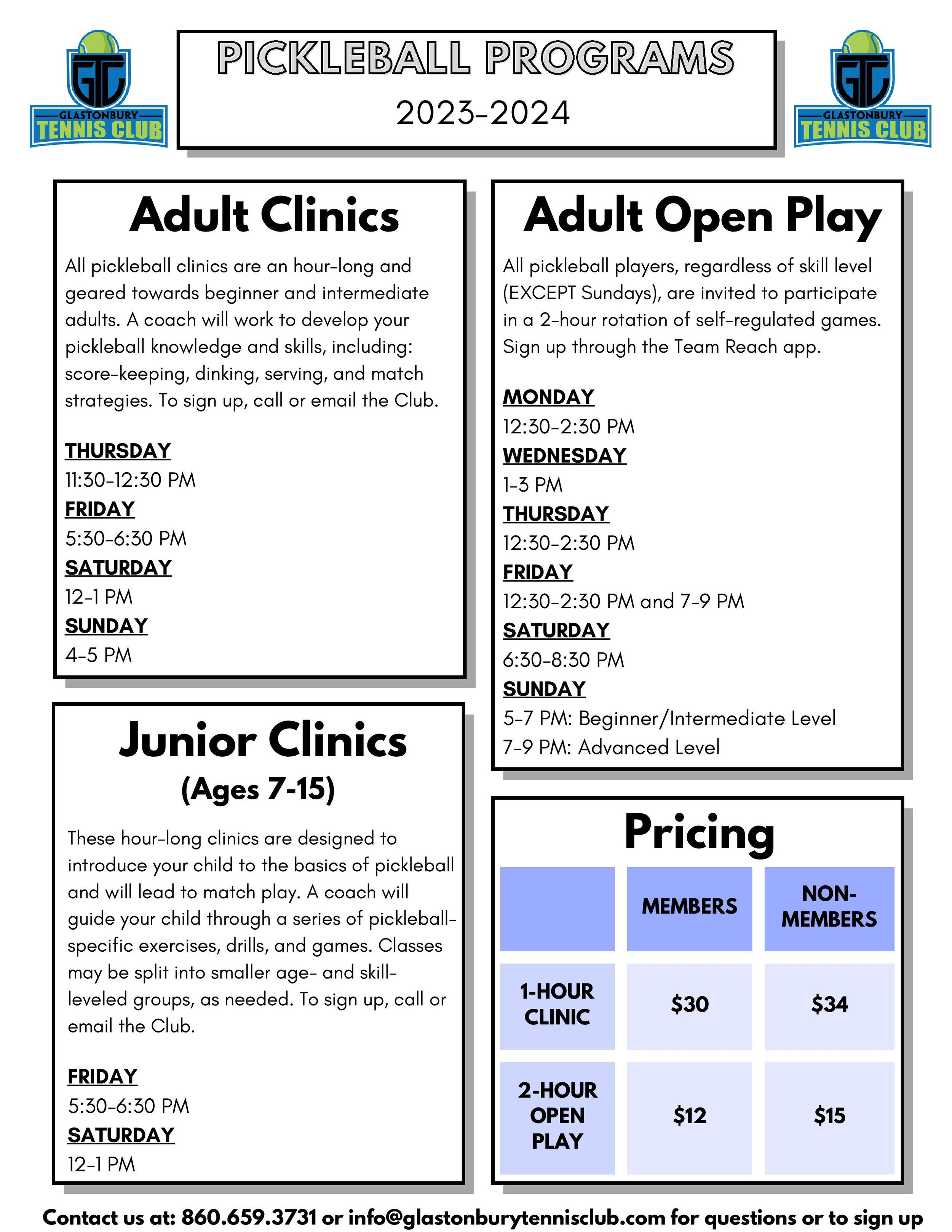Pickleball - Glastonbury Tennis Club