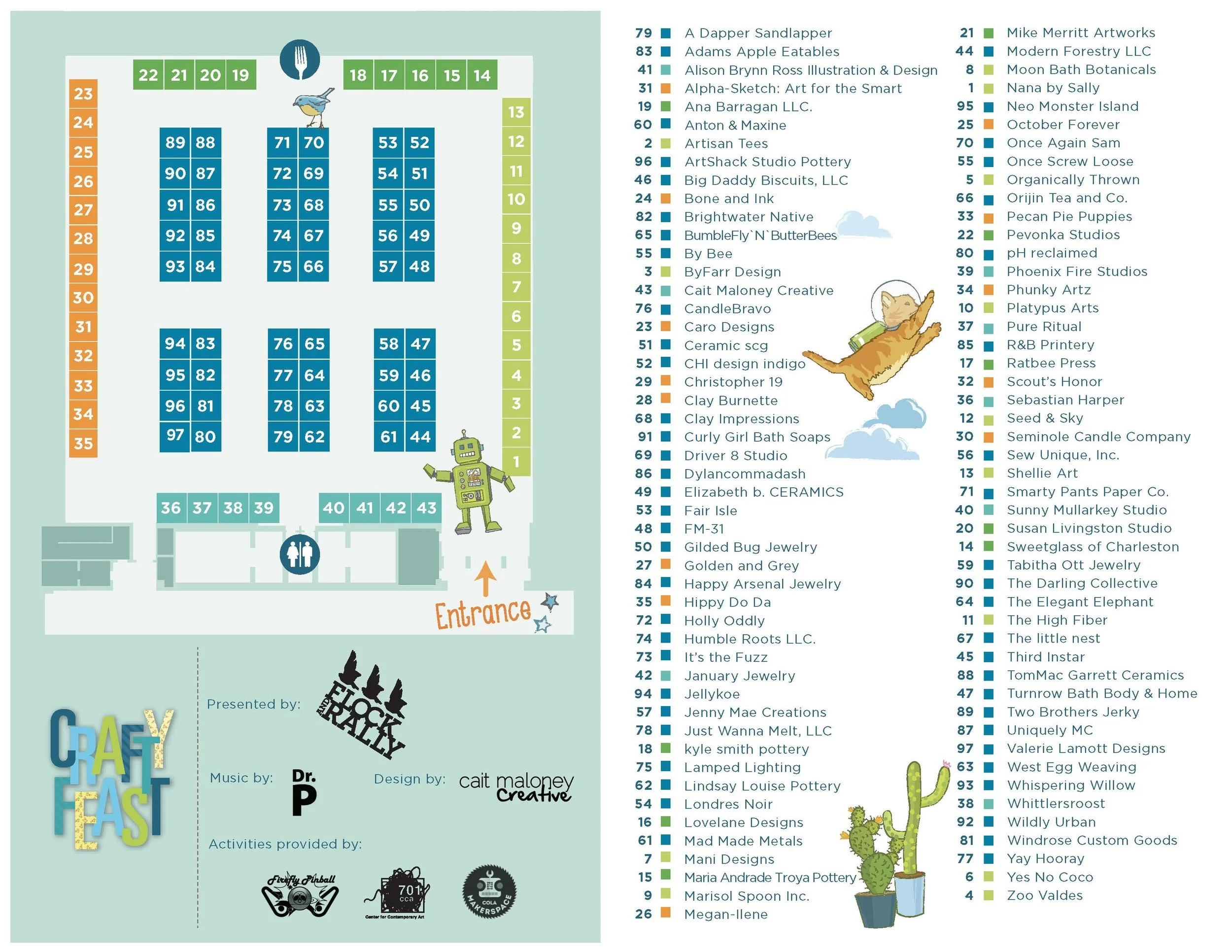 Crafty Feast 2018 Vendor map — Crafty Feast indie craft fair