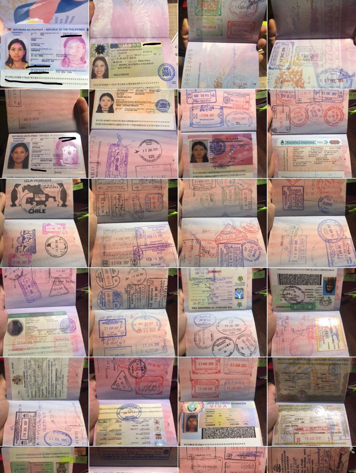 Passport Stamps on my Philippines Passport After 10 years of Around the ...