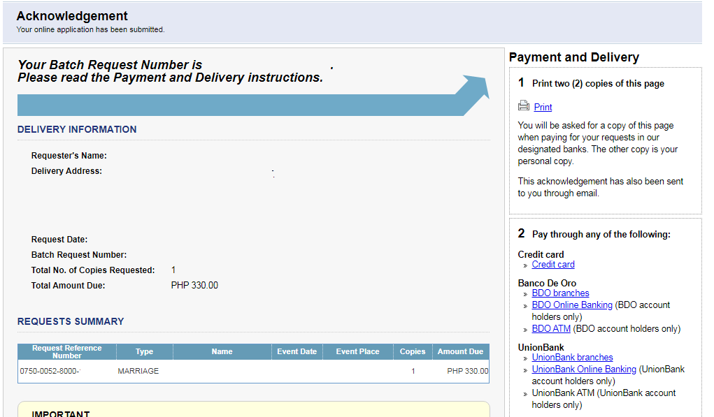 Getting a PSA Marriage Certificate Online or at the Centers